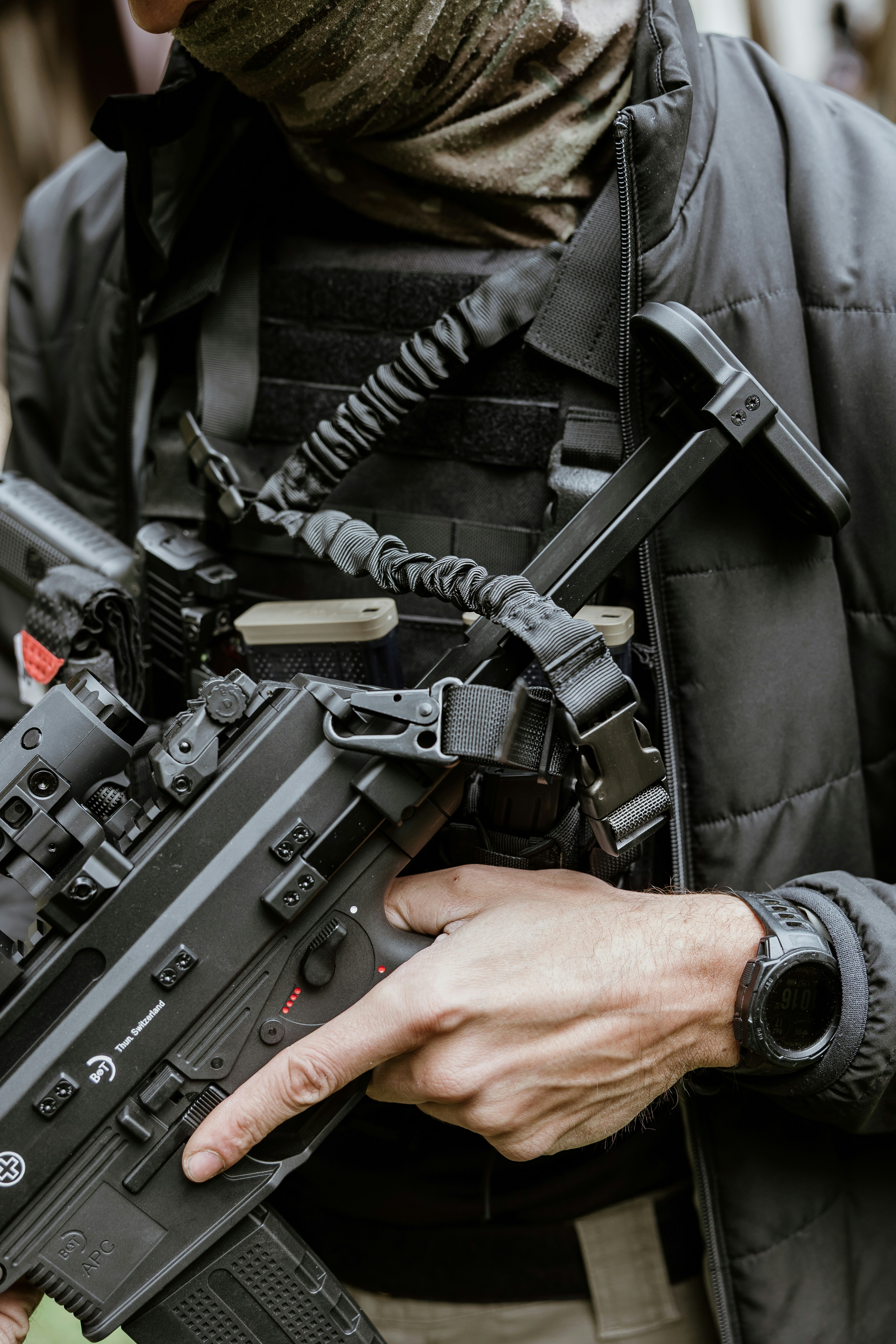 Close-Quarters Loadout: Precision Rifle with Tactical Harness
