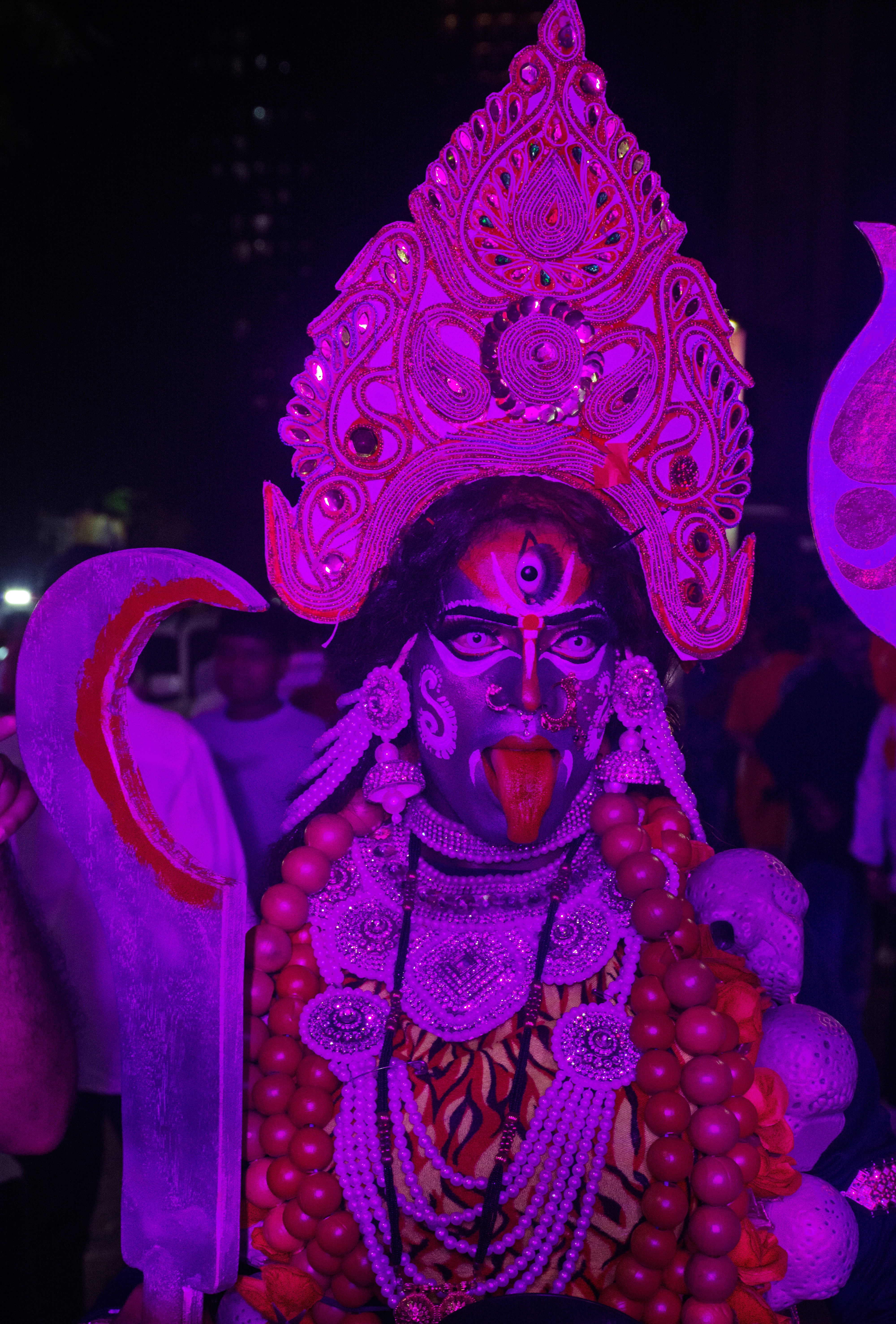 Vivid Devi: A Night Portrait of Color and Ritual Jewelry