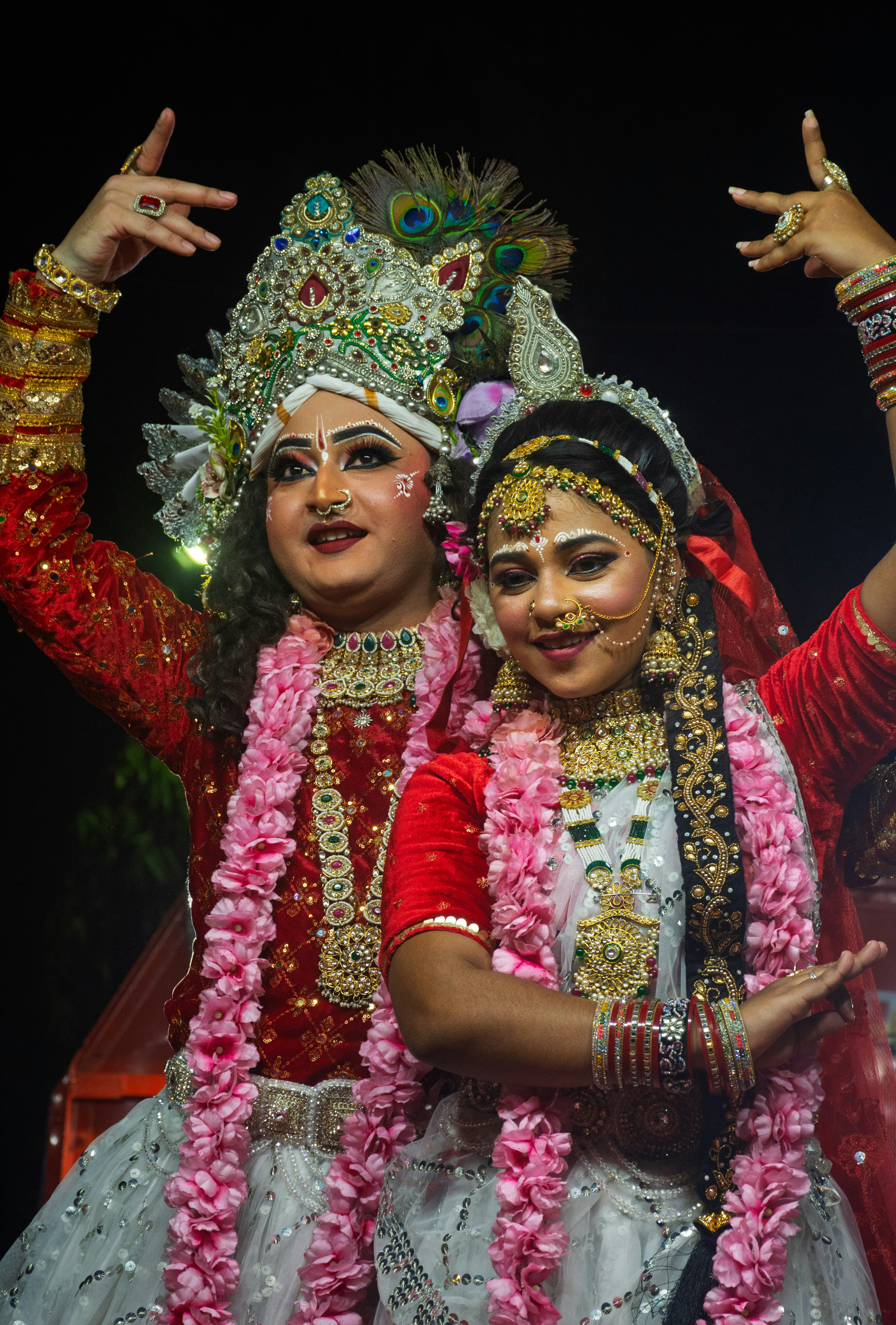 Two performers dressed as hindu deities radha and krishna photo – Free ...
