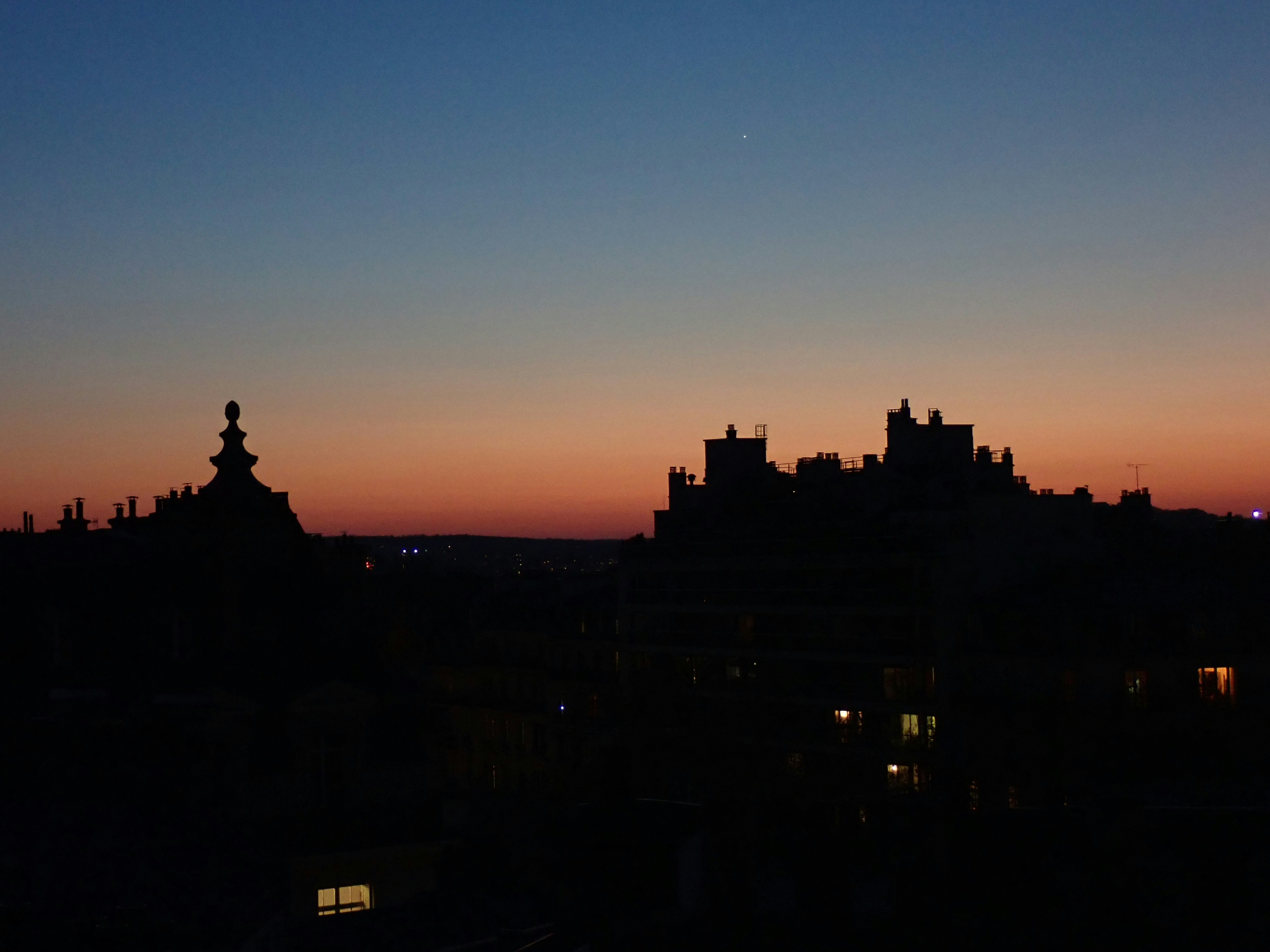 Twilight Fortress: A Quiet City Silhouette Against the Dusk