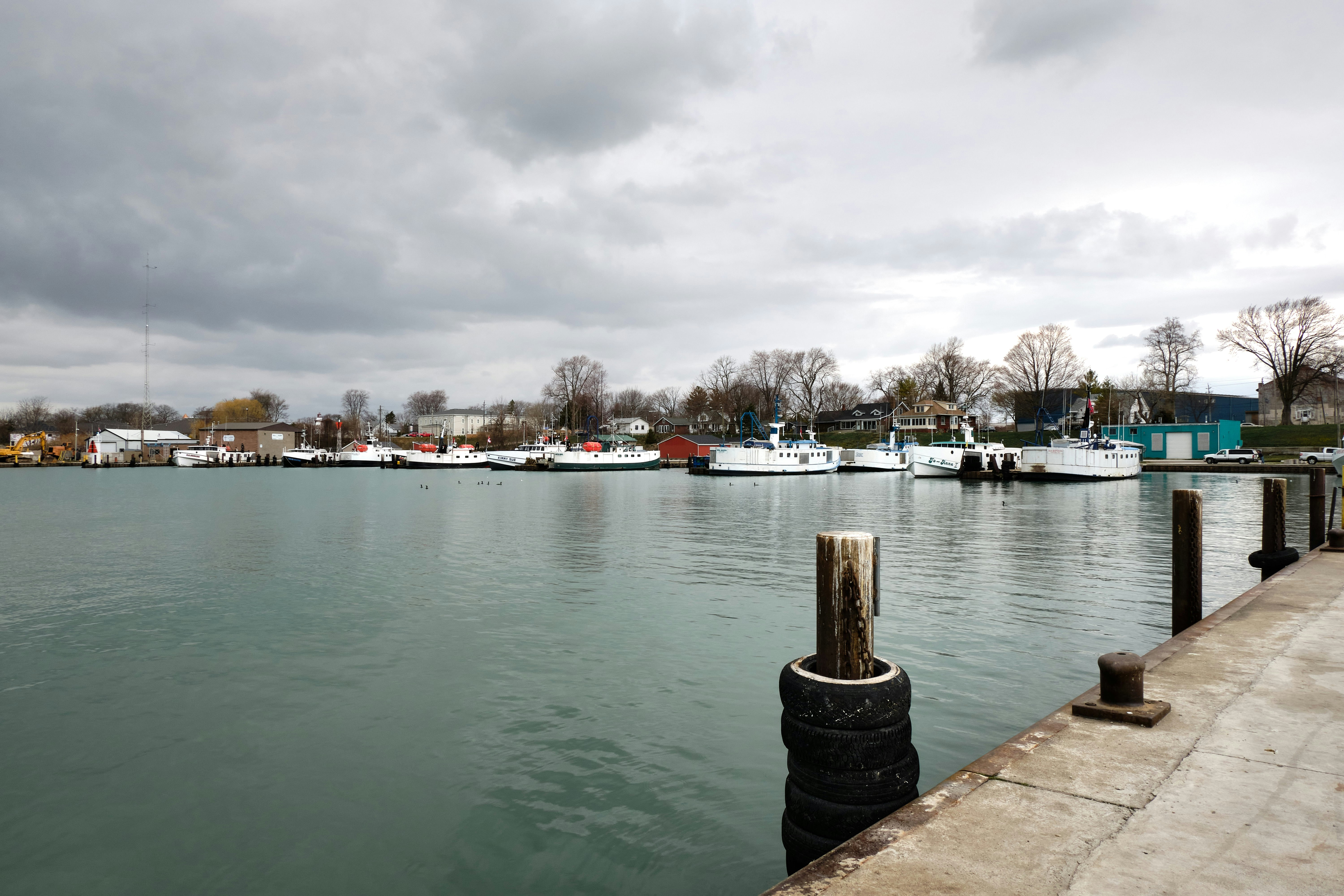 Harbor Edge: Boats Rest Along a Quiet Waterfront