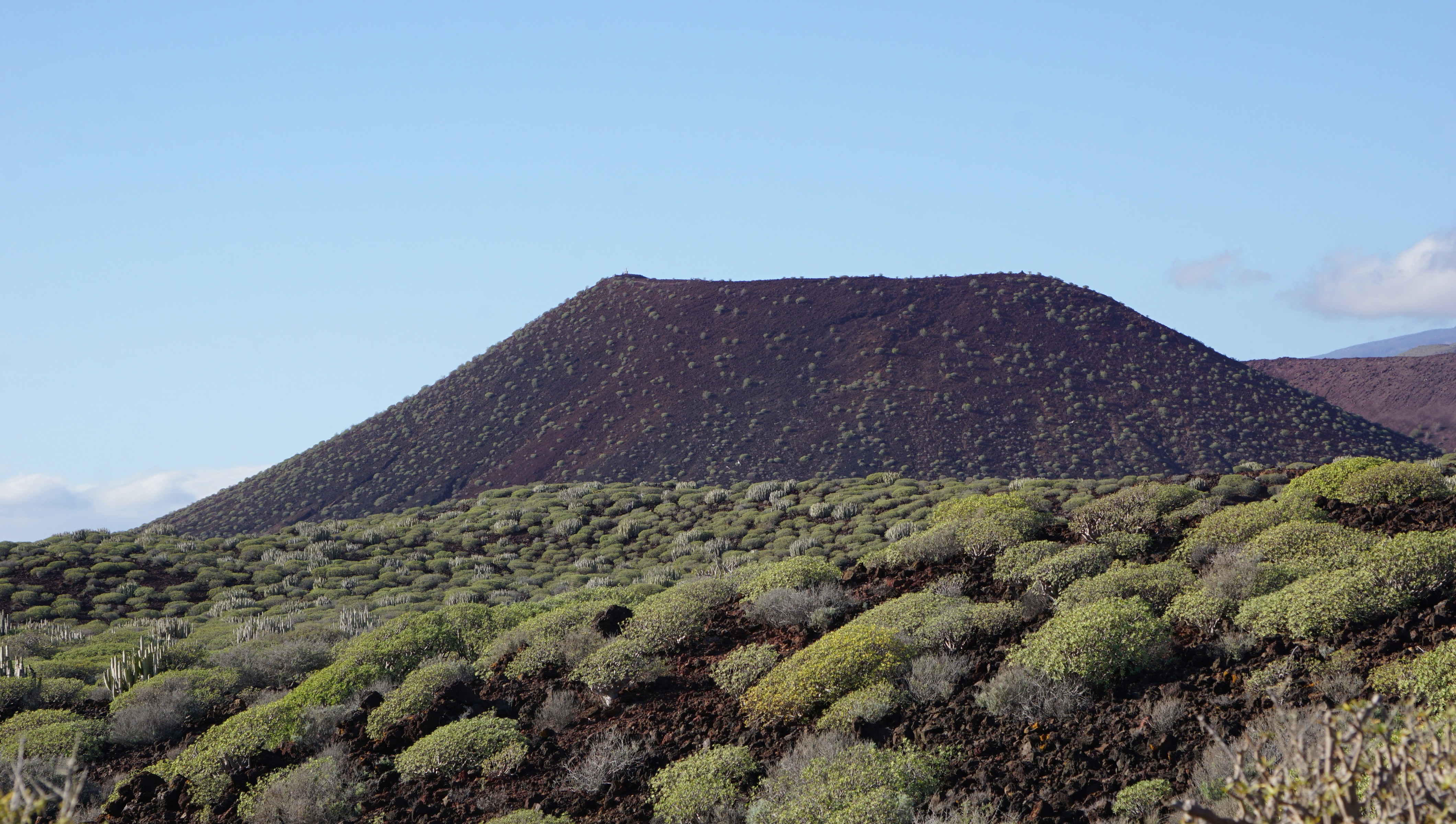 Cone of Color: Volcanic Slope Dunes Under a Clear Blue Sky