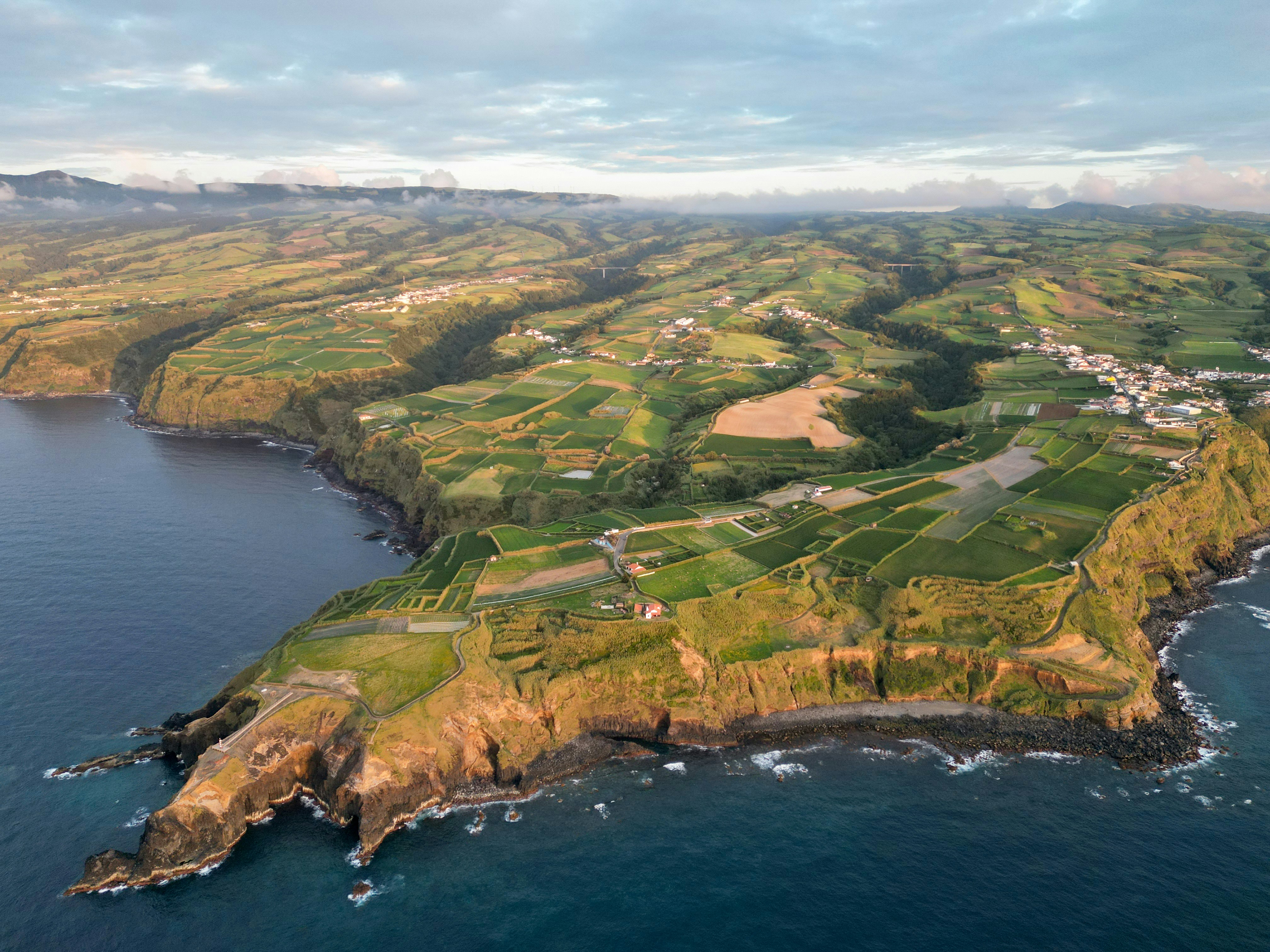 Terraced Green & Cliffside Coastline