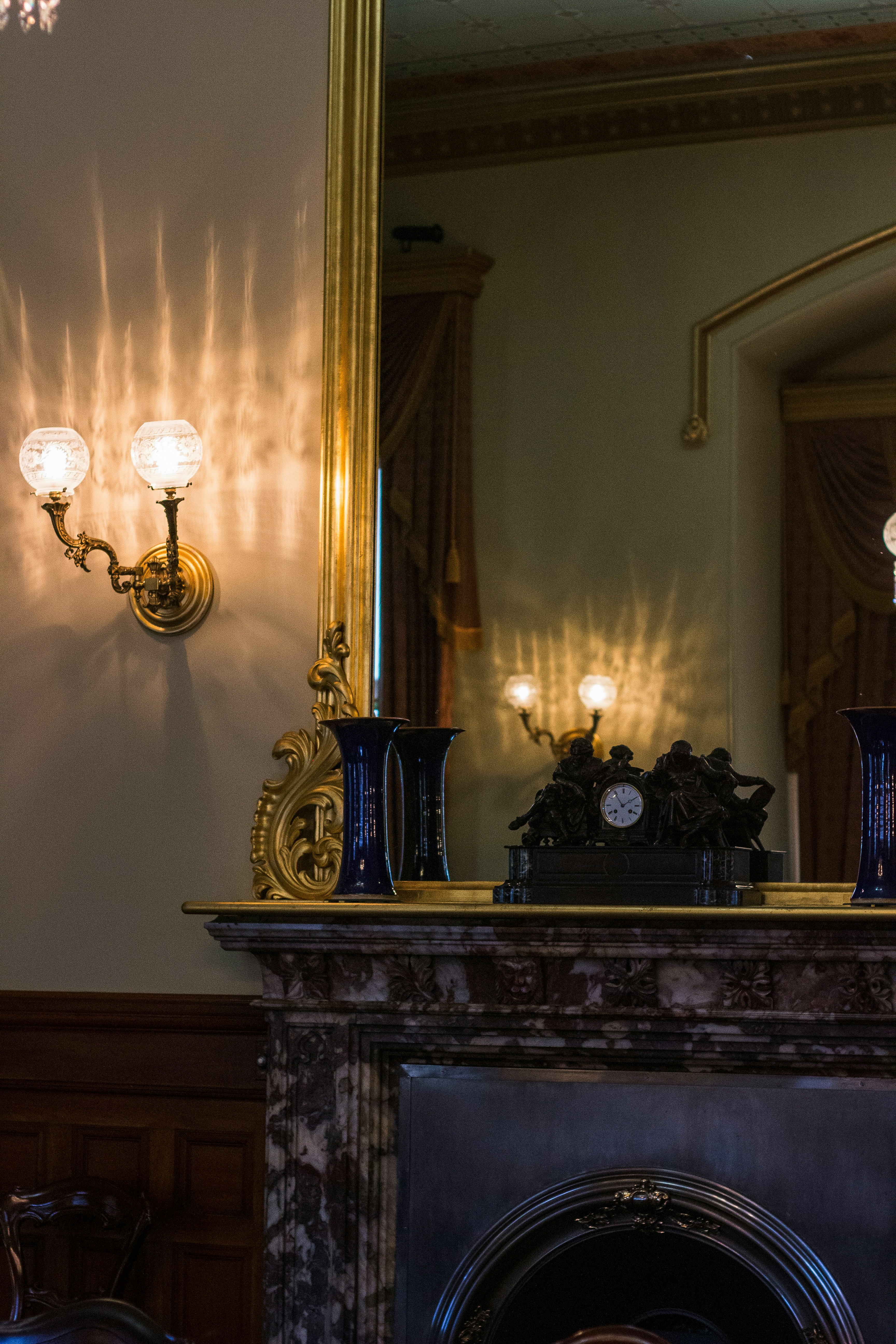 Antique Mantel in Warm Glow