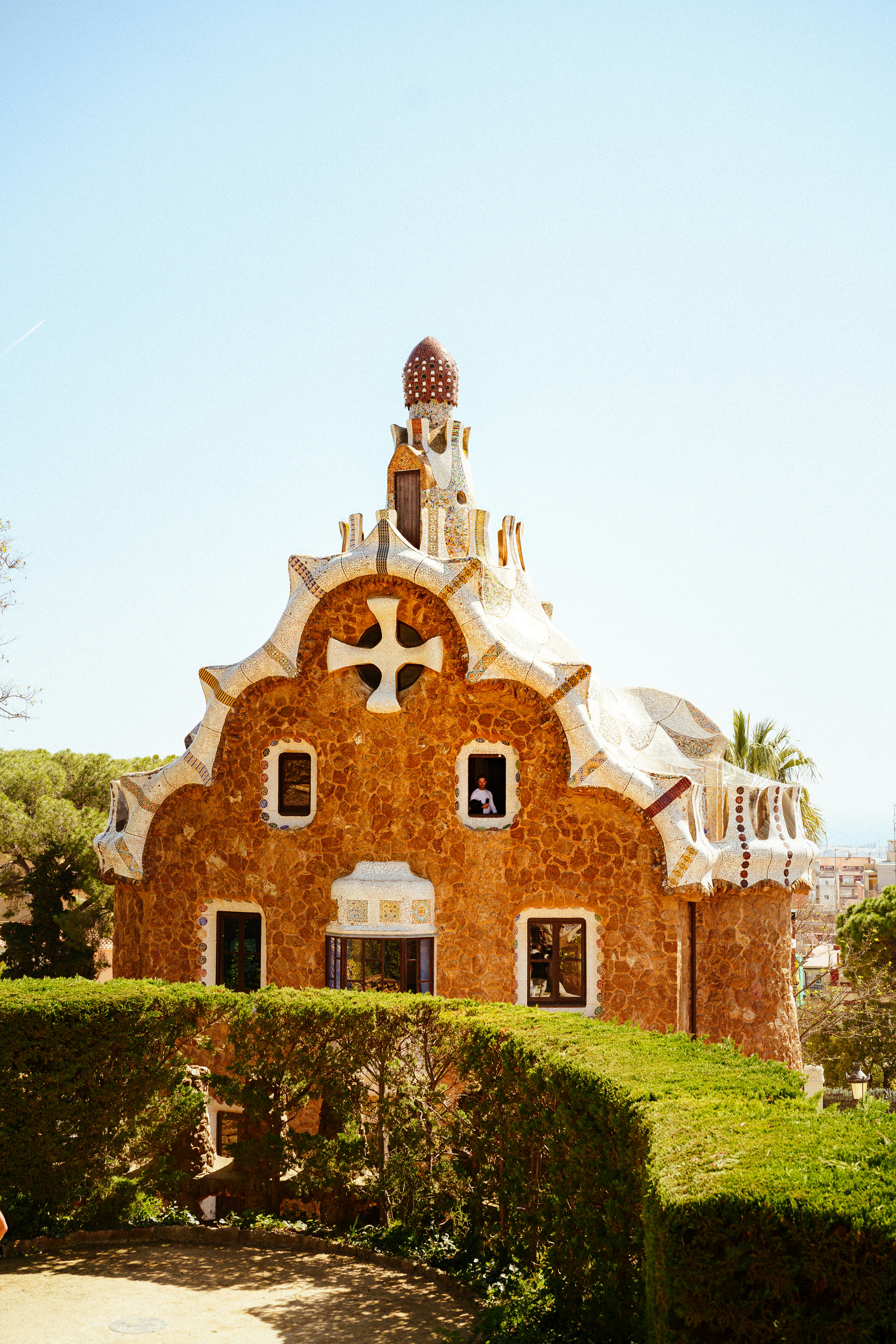 Casa Batlló-like Mosaic House: Sunsplashed Facade in Catalan Style