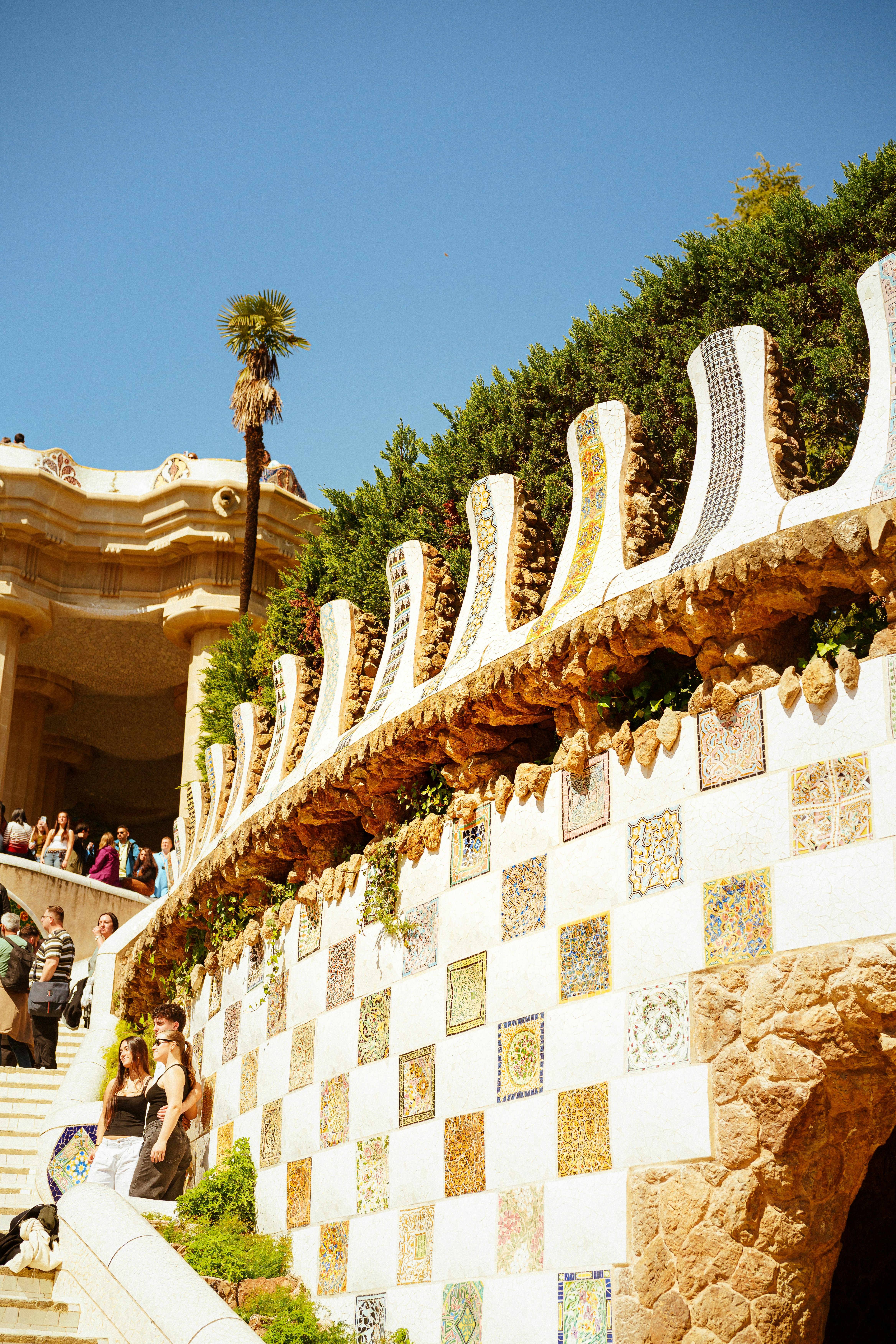Colorful Mosaic Terrace at Park Güell
