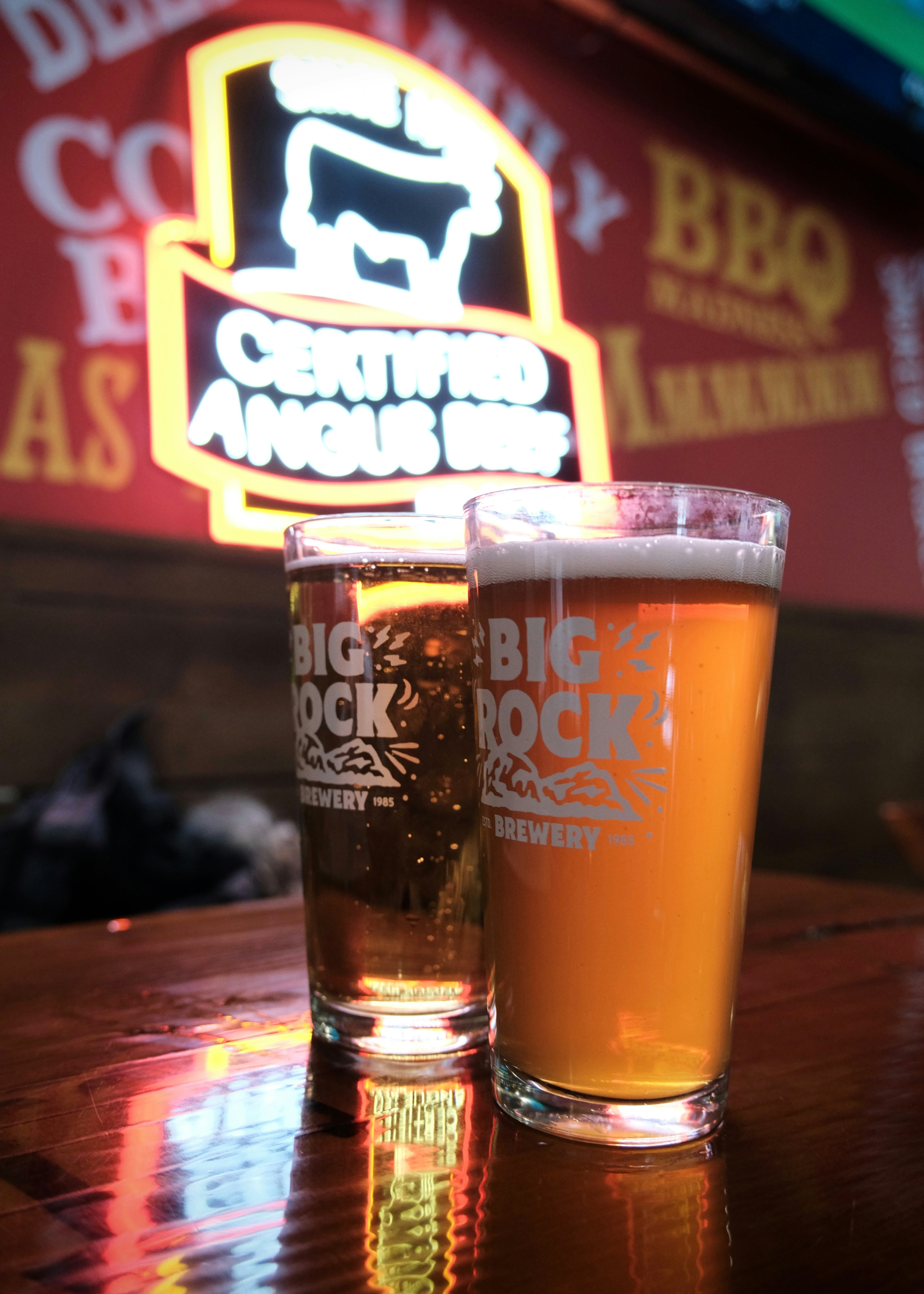  Neon glow and twin pints at Big Rock Brewery