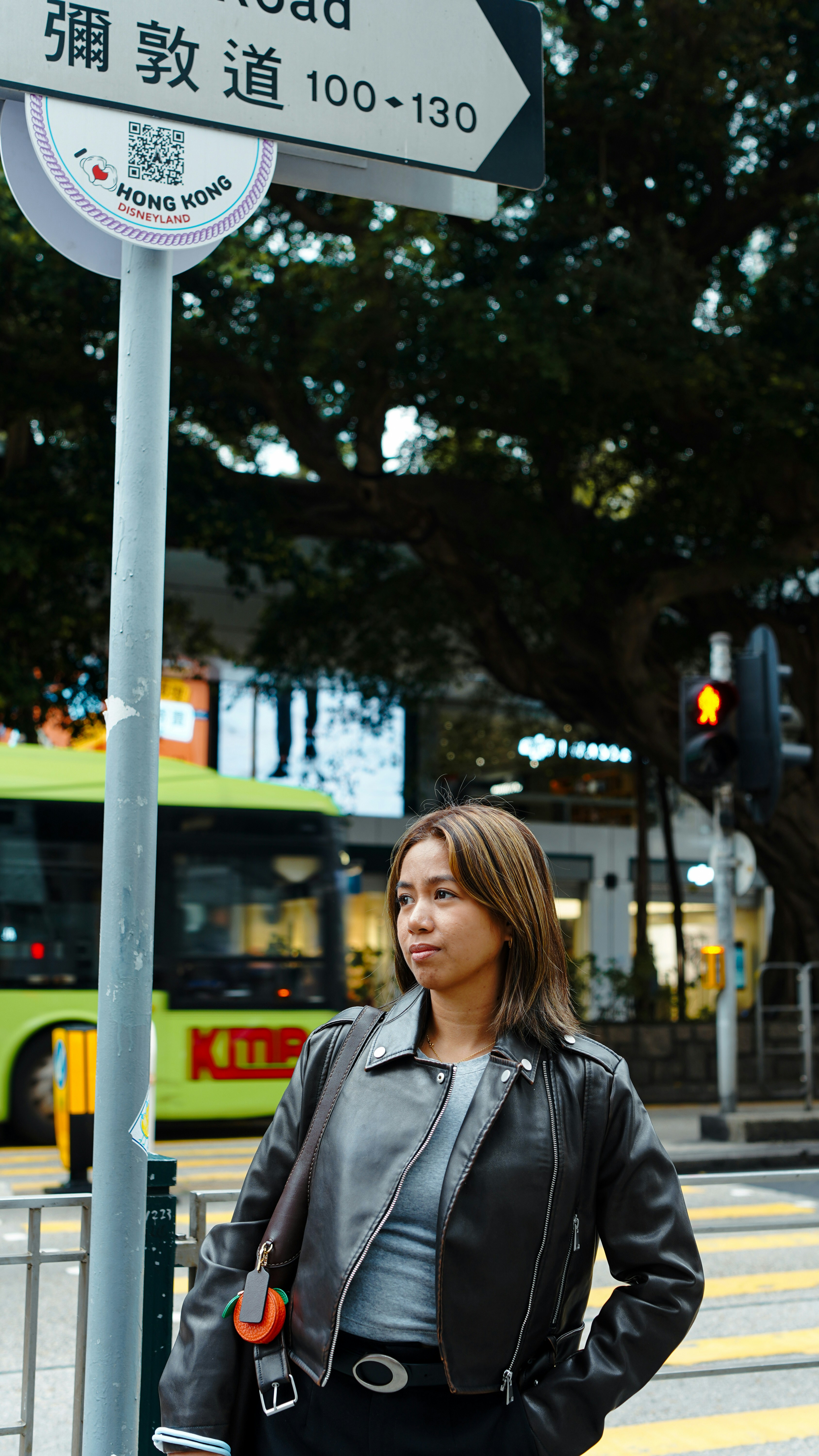 City Pathway Portrait: A Cool Confidence Under Neon Streetlight