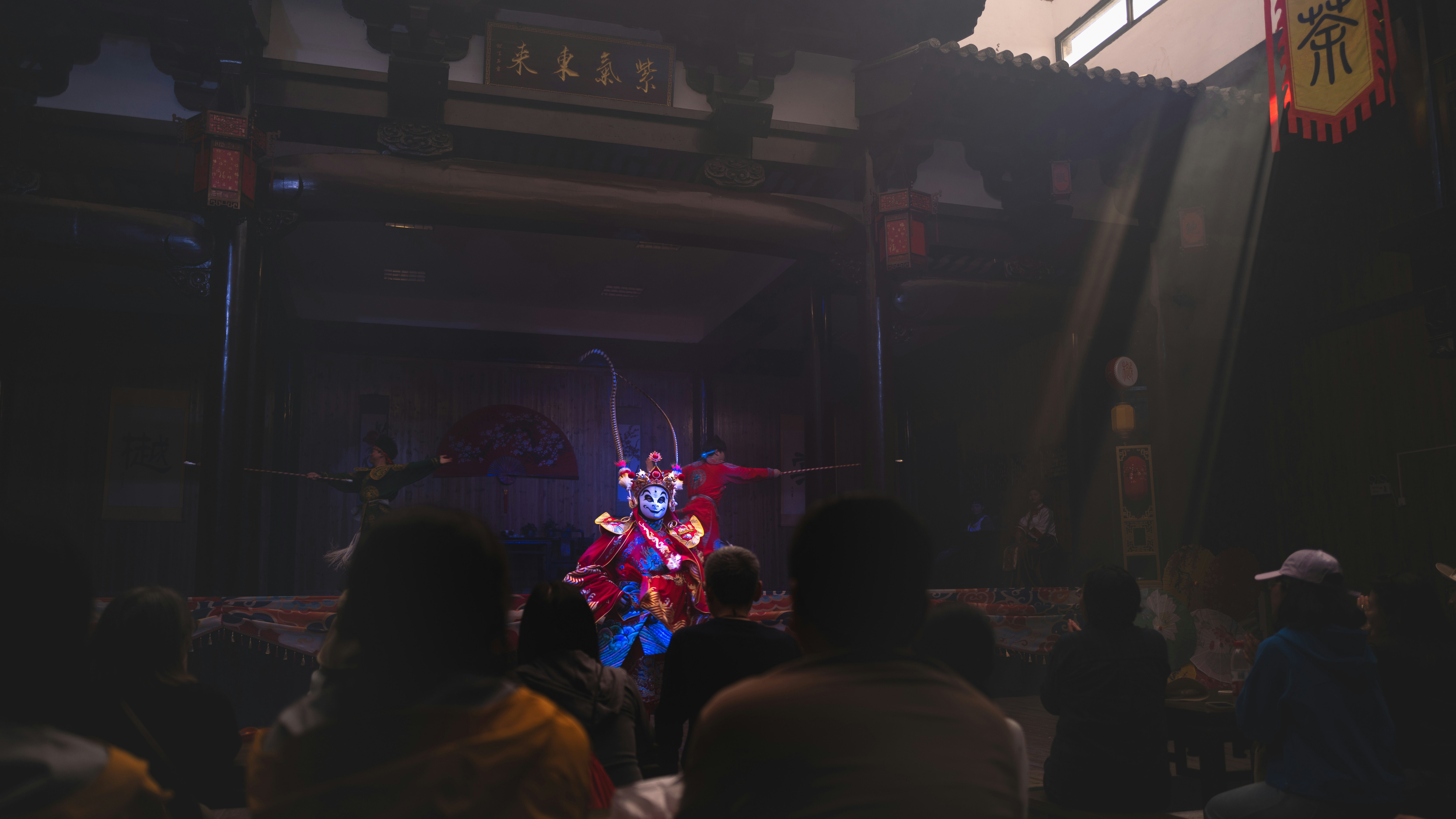 Spotlight Crescent: A Dancer in a Temple Hall