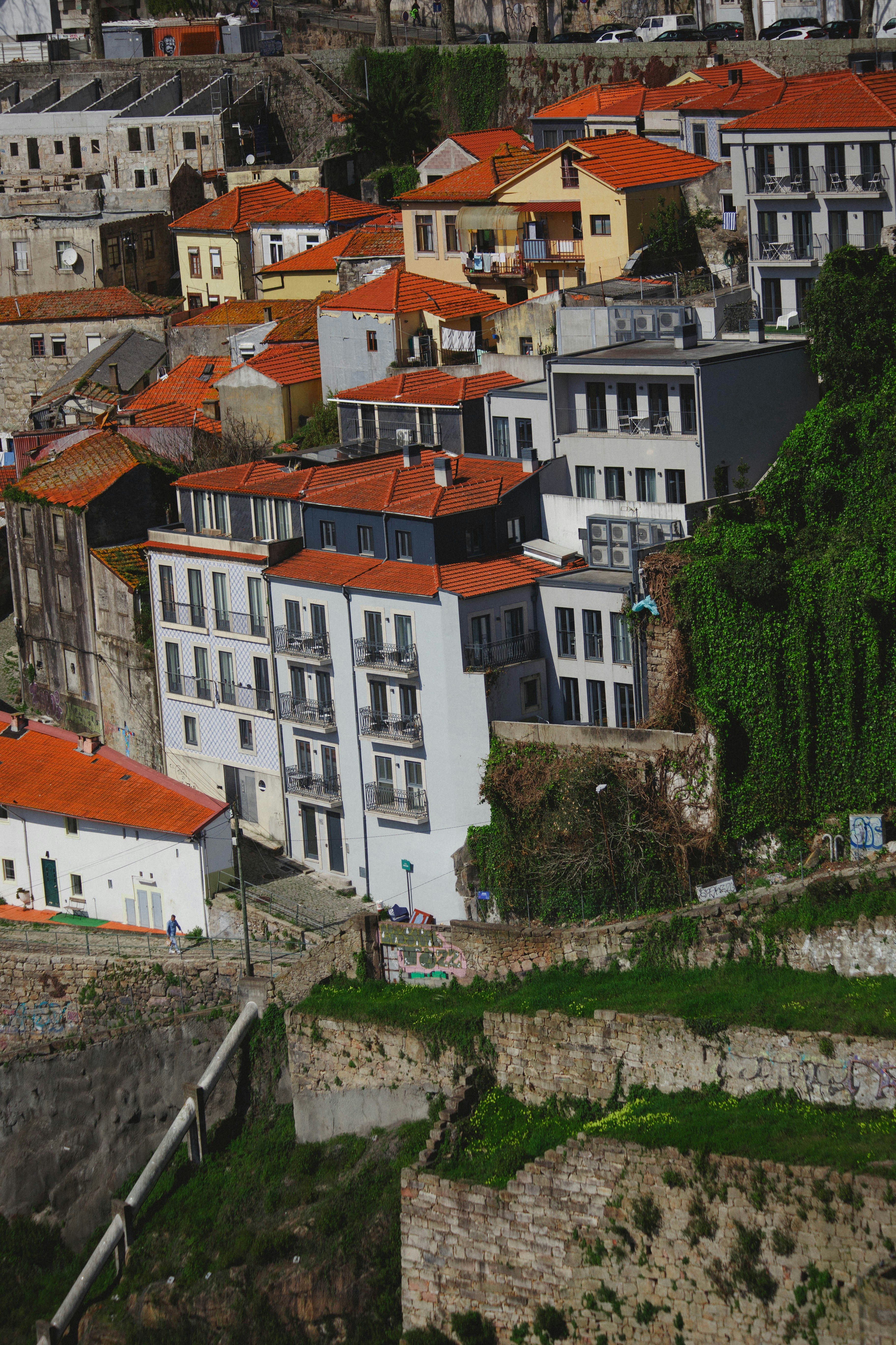 Terraced Harbor Houses: A Cascade of Red Roofs Clinging to the Cliff
