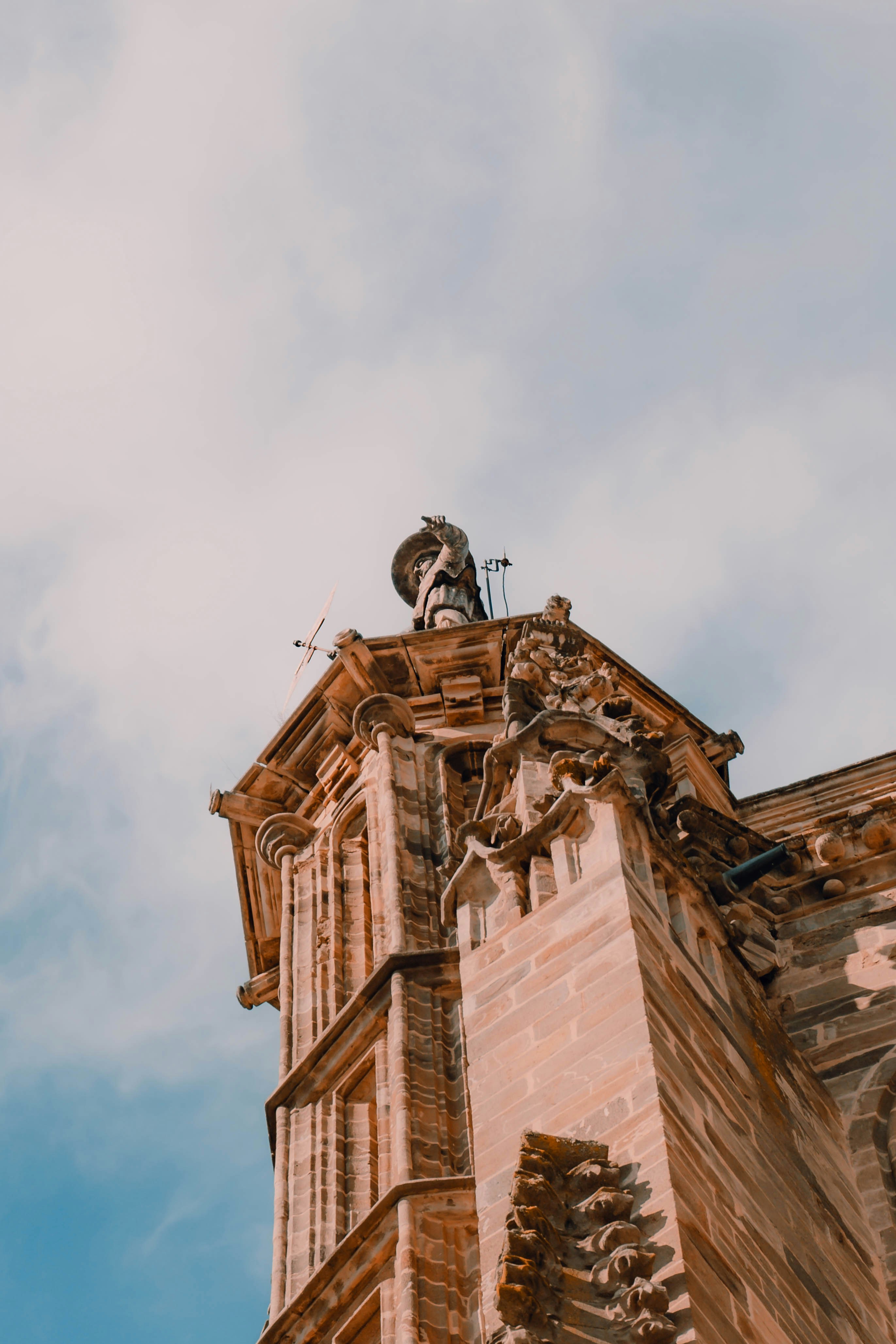 Stone Sentinel: Carved Gargoyles guarding a Skyward Facade