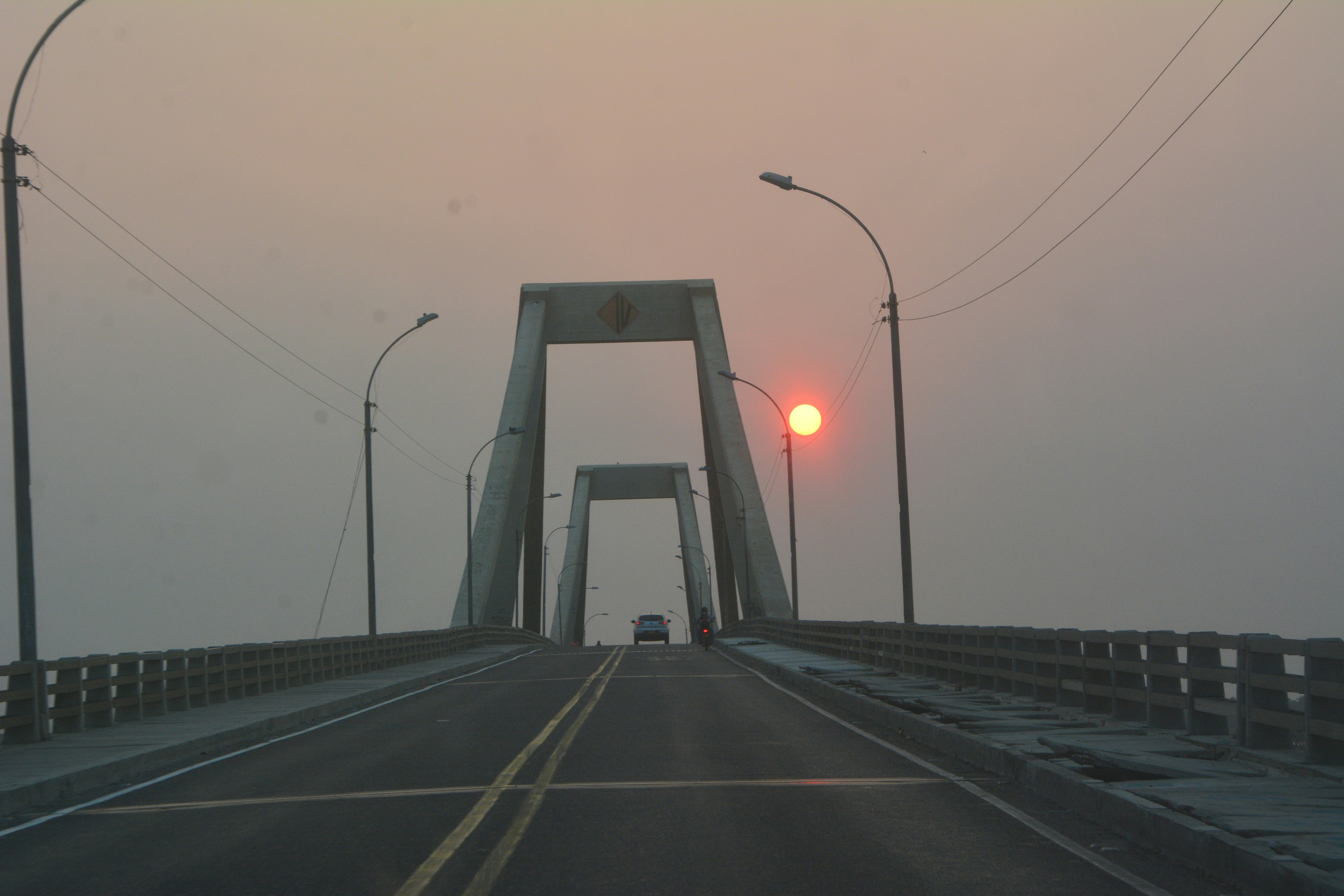 Approaching the Bridge: Sunrise over the Steel Arches