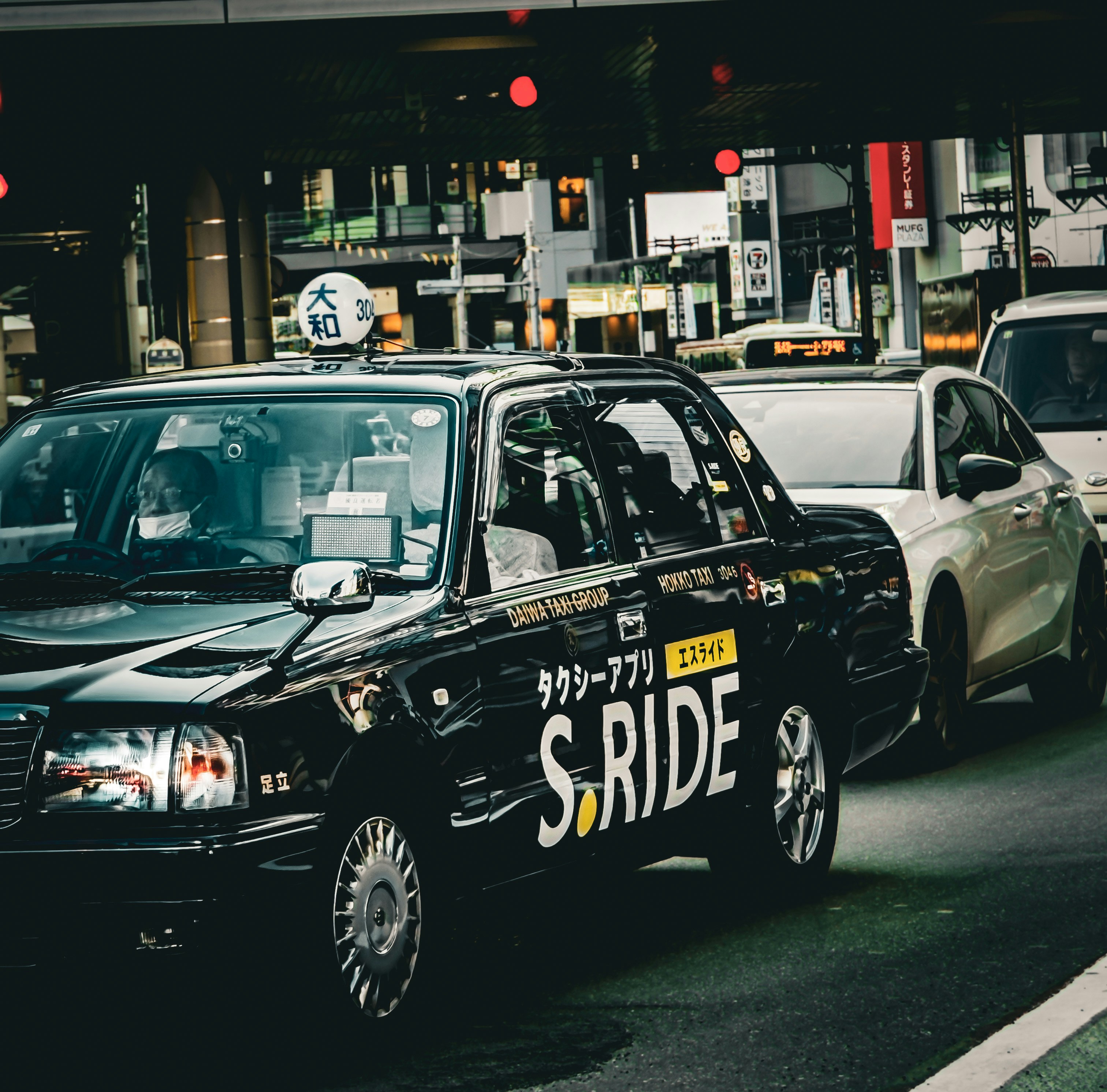 Taxi in a Neon-Urban Line of Sight