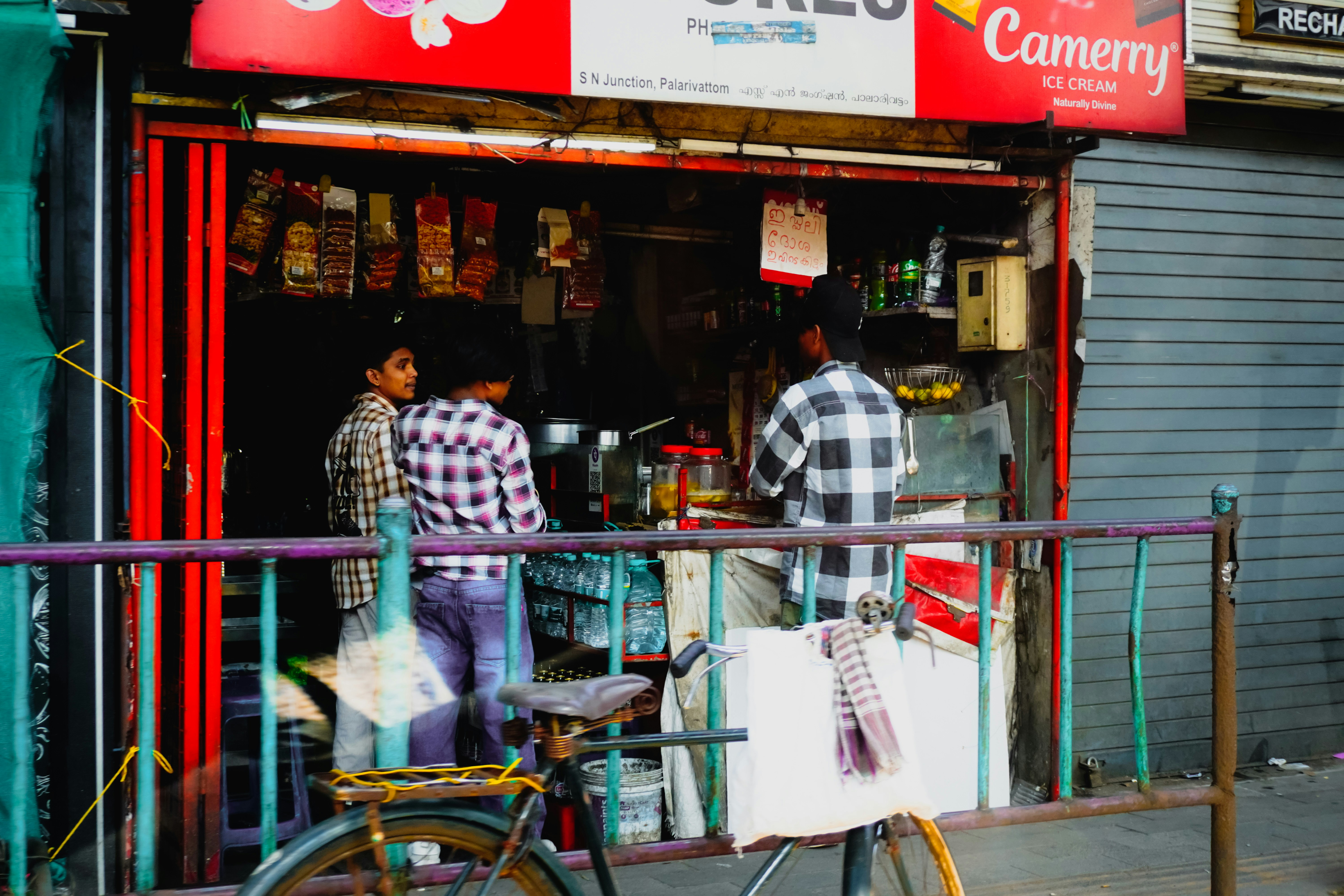 Micro Market Jam: A Snack Bar Moment Amidst a Small Street Shop