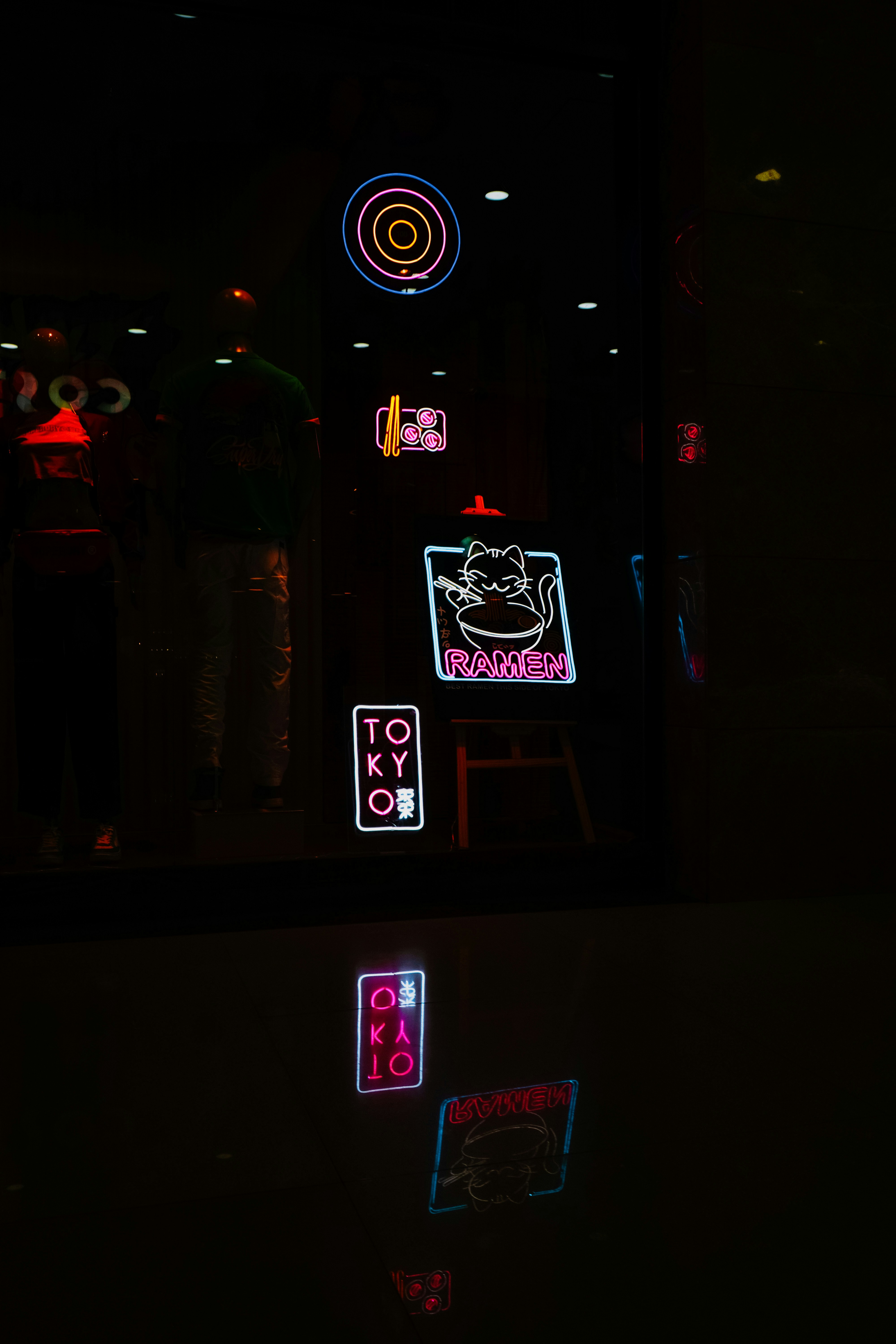 Neon Hues in the Night Window