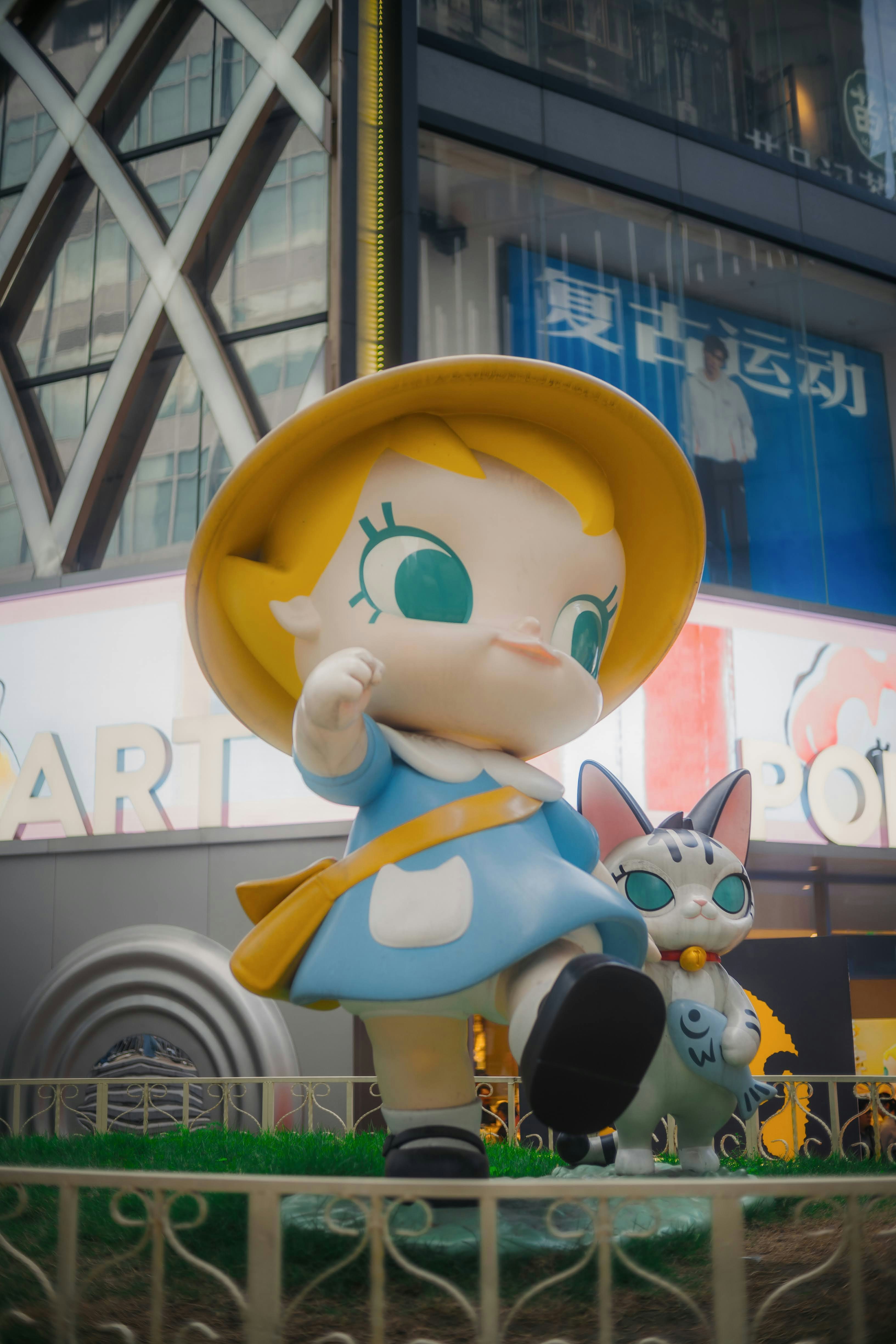 Cheerful Parade Figure Steps Forward with a Grinning Sidekick