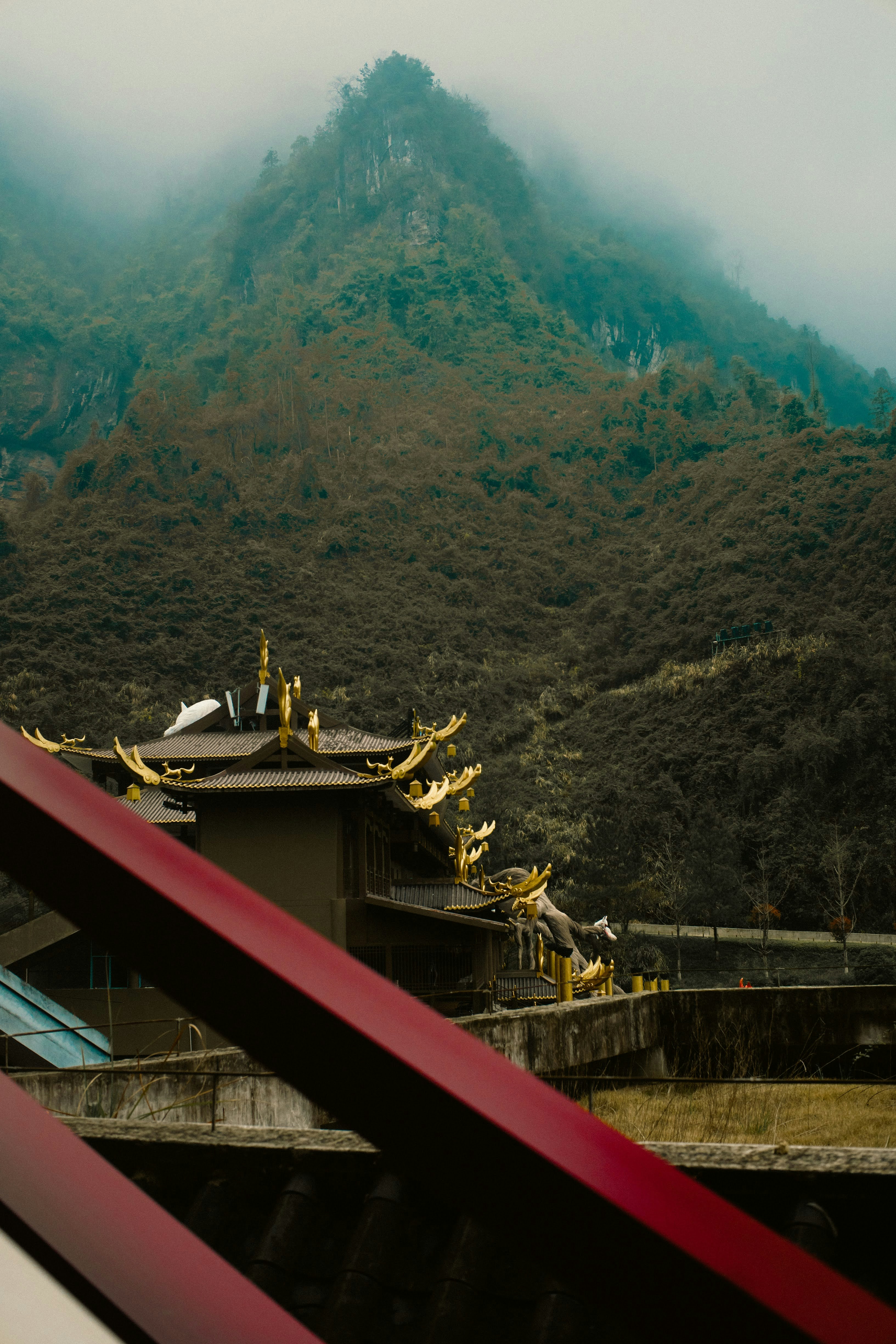Mist-kissed Temple in the Rain-Shadowed Valley