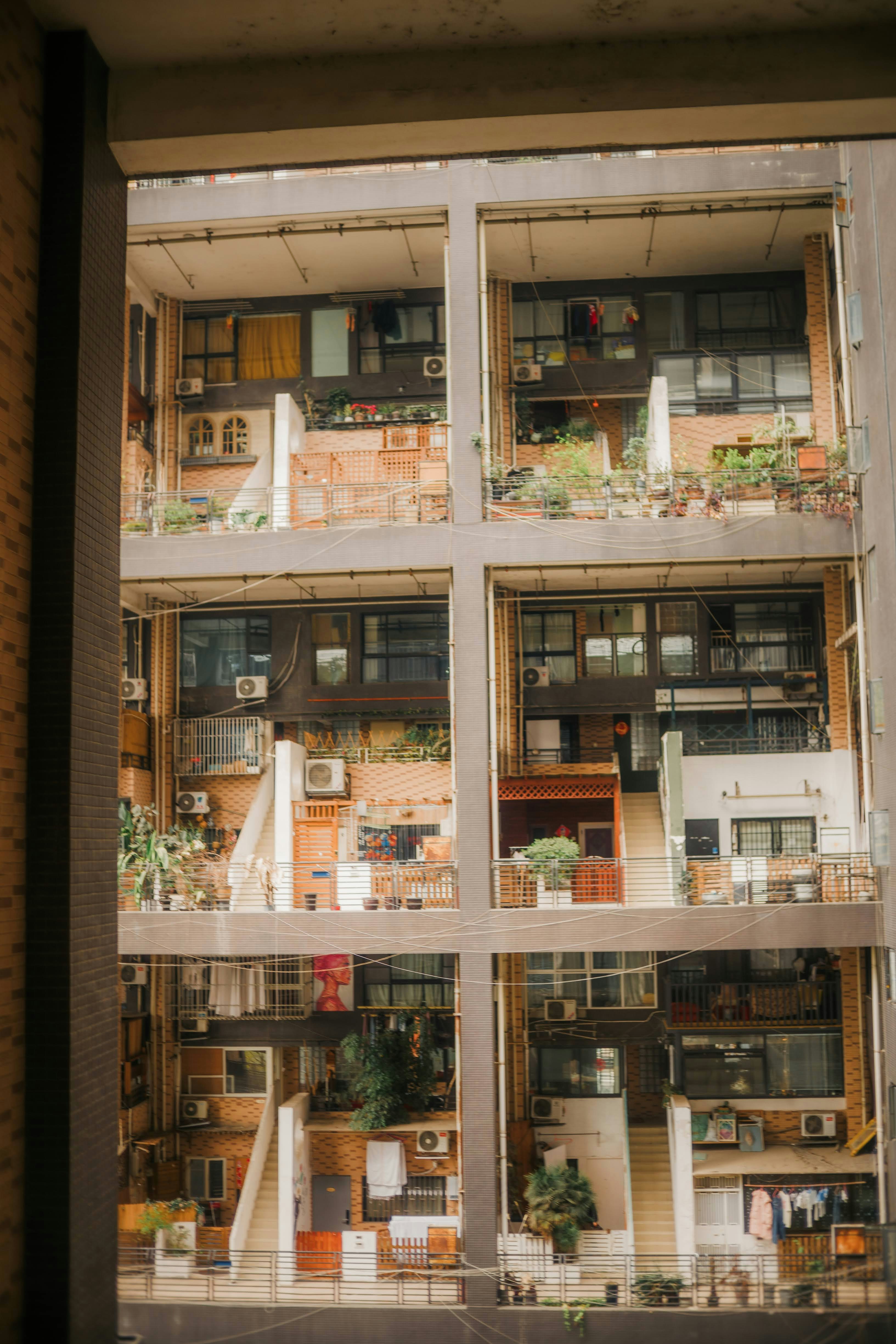 Urban Atrium: A Symmetry of Balconies and Plants