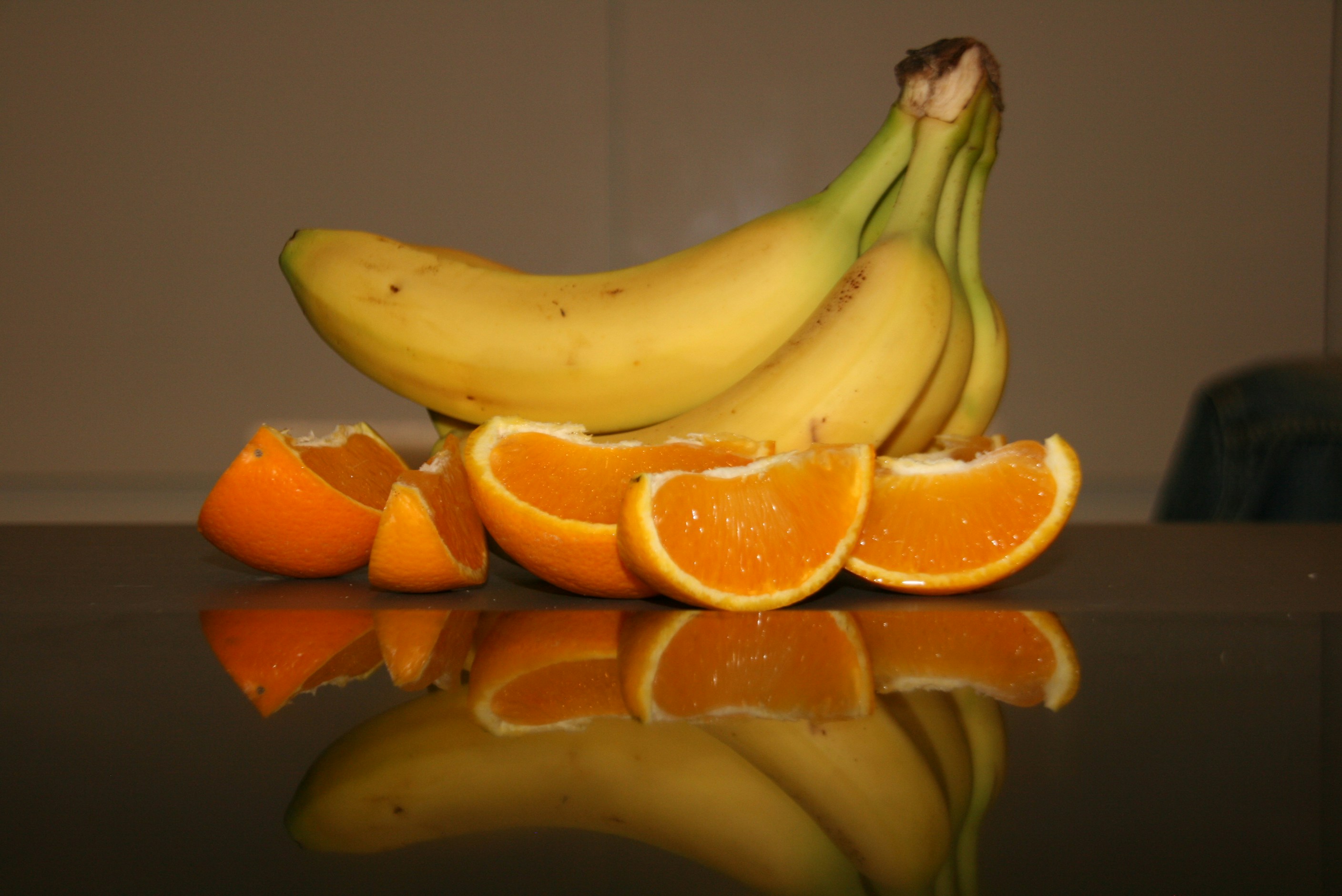 Citrus Crown: Bananas Rest on a Mirror-Soft Surface