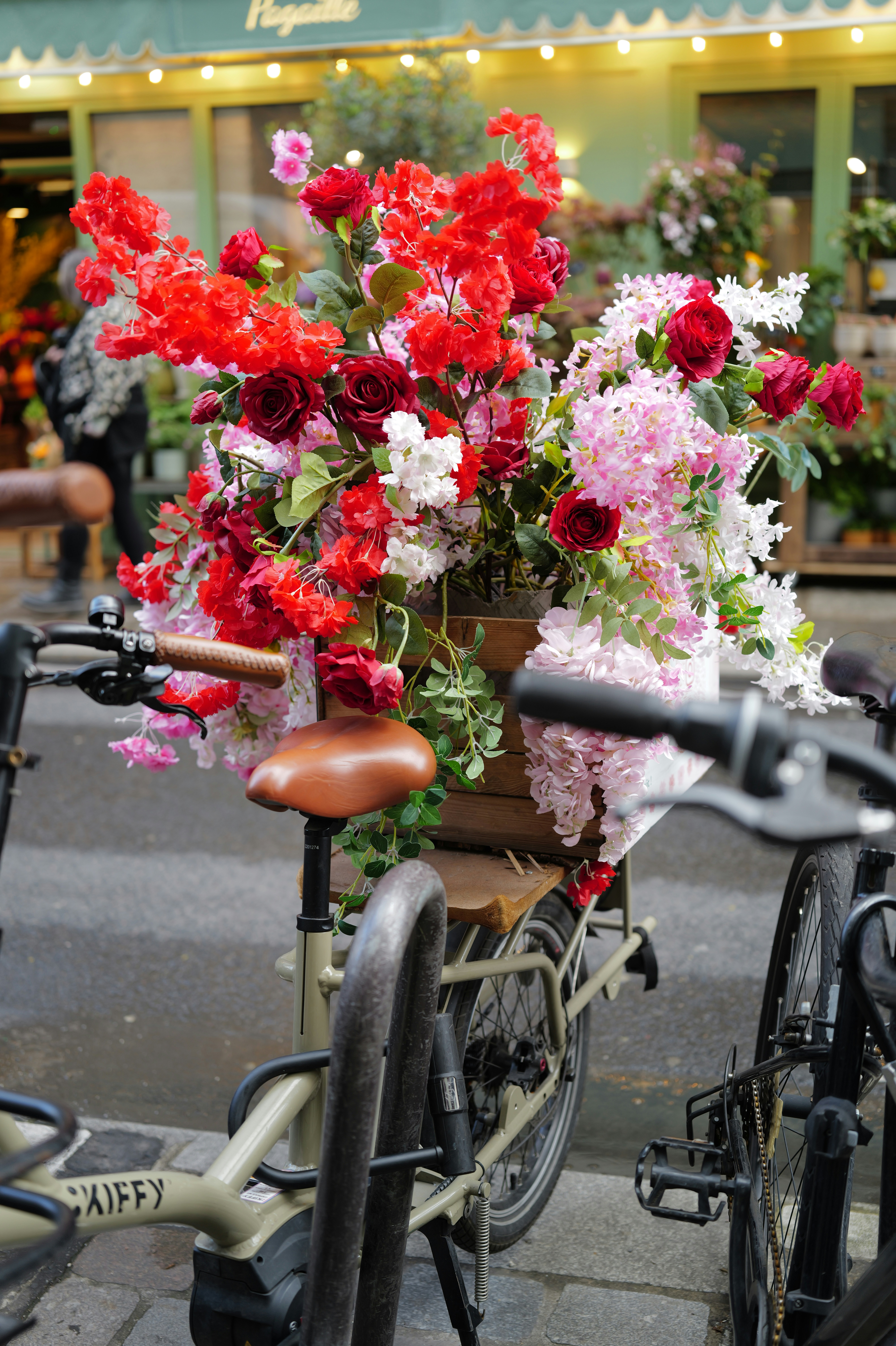 Floral Bounty on a Bicycle Cart