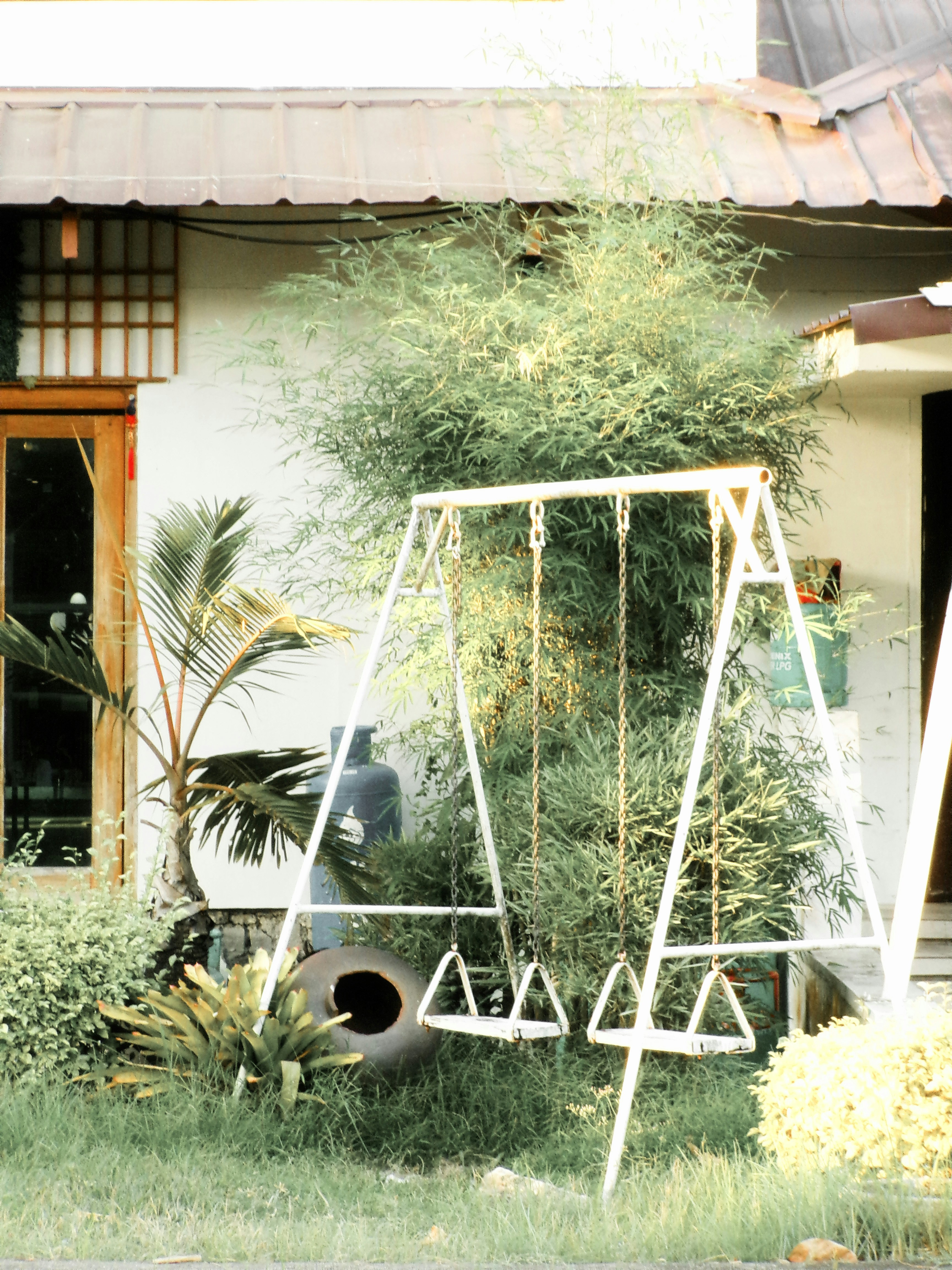 Swing Set in a Quiet Garden Frame