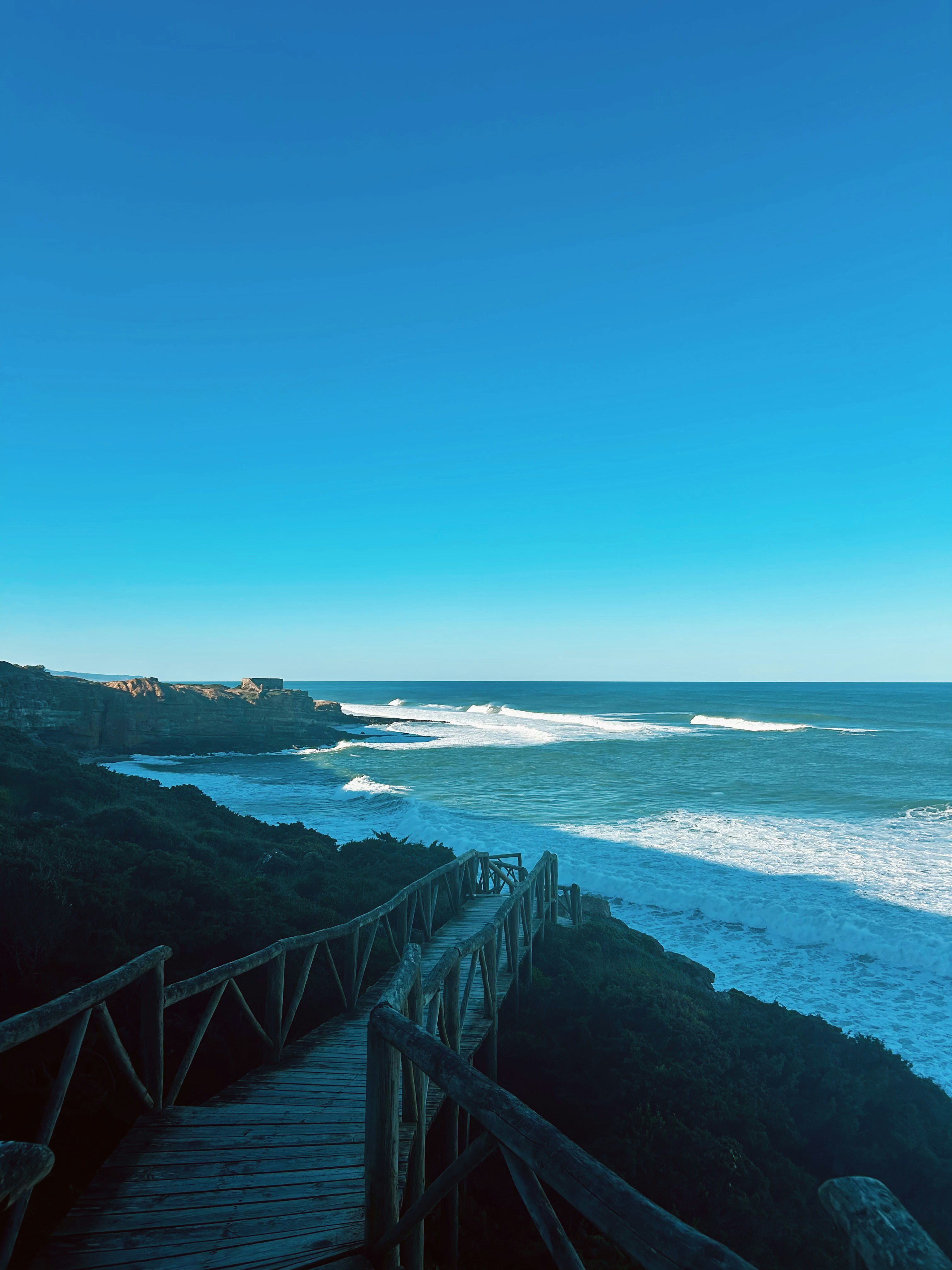 Coastal Boardwalk Toward the Whispering Horizon