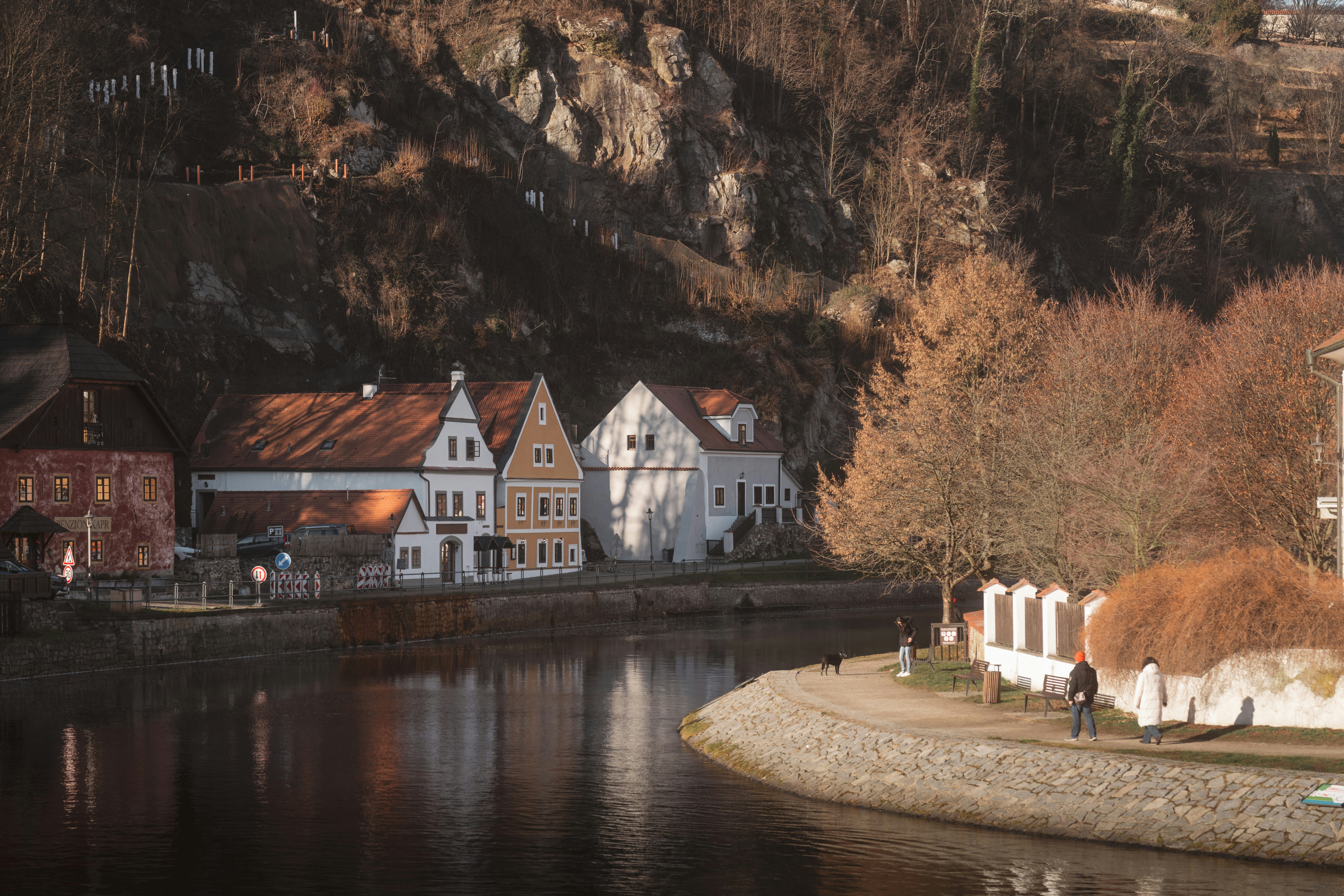 Pastel Row by the River: A Quiet Village Afterglow