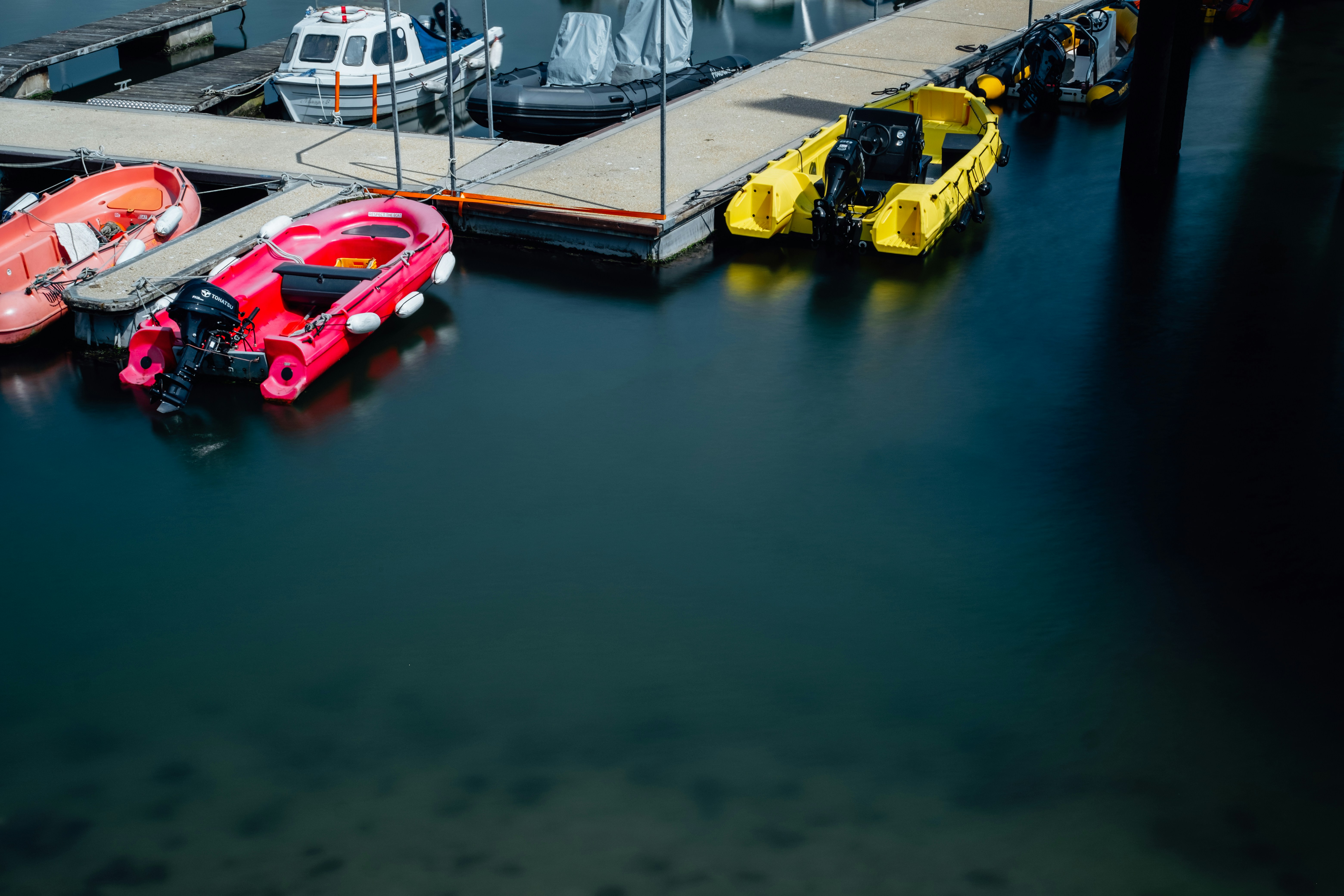 Colorful Boats at a Quiet Marina