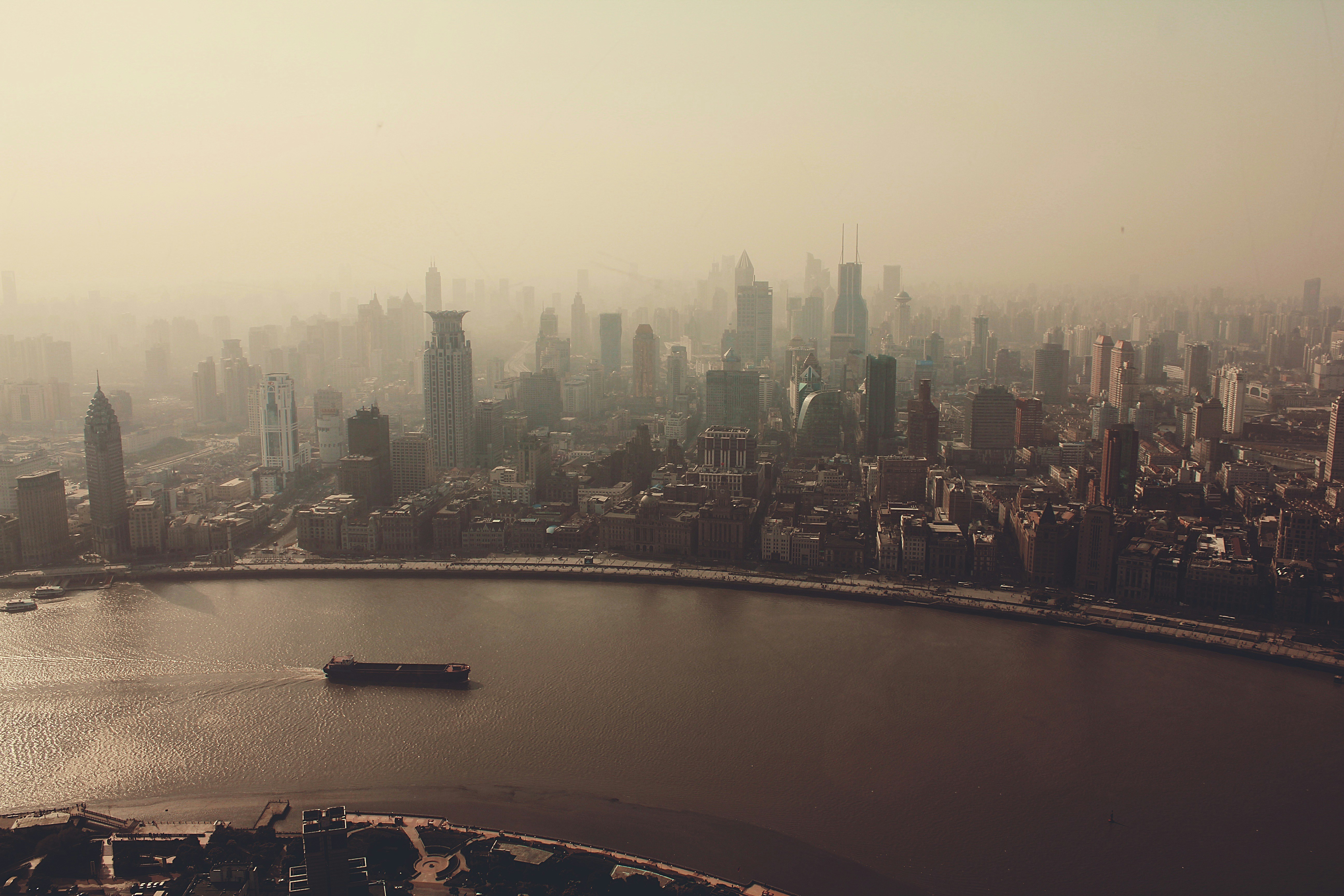 Aerial Haze Over the River City