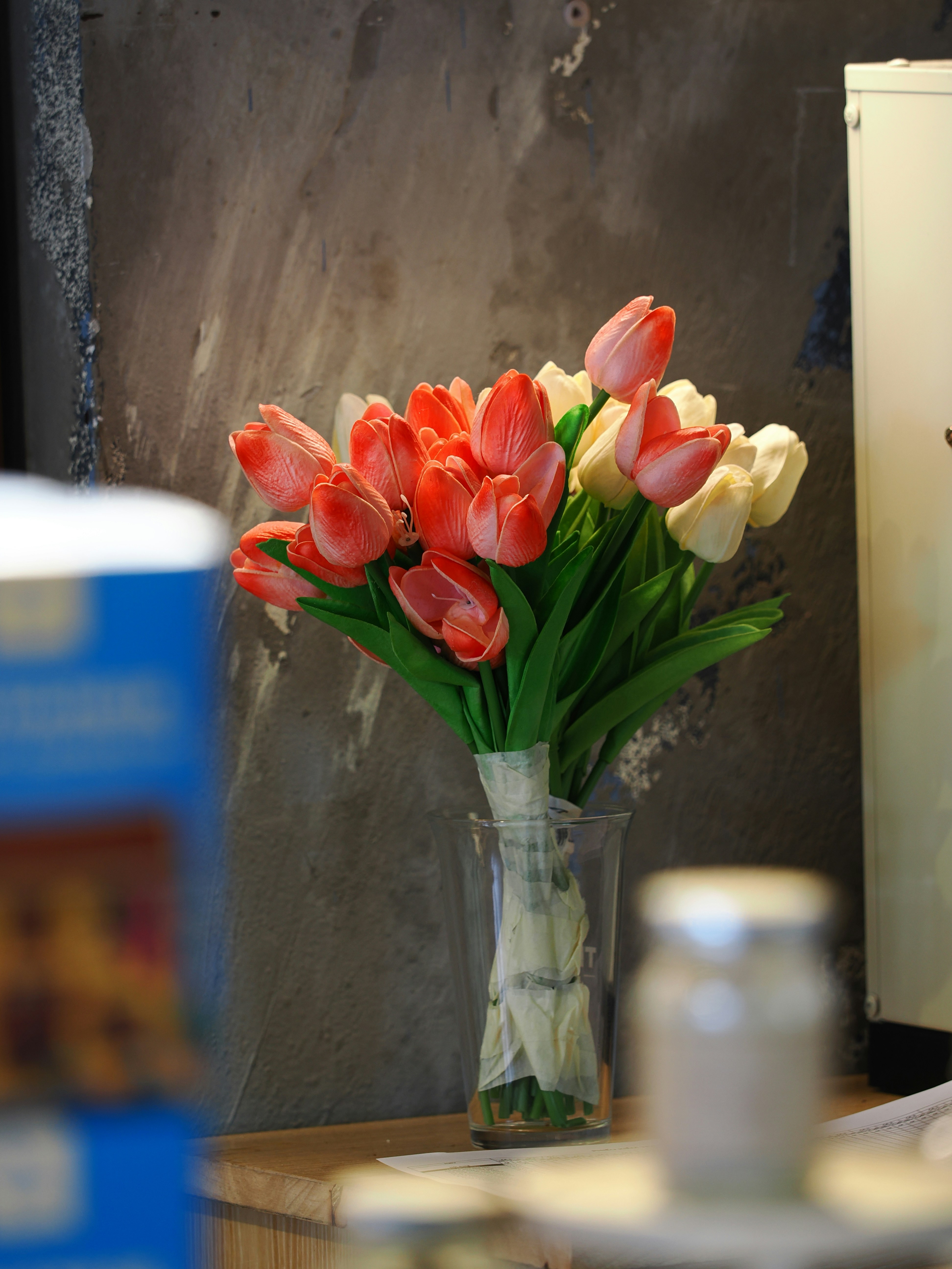 Vivid Tulip Still-Life in a Urban Kitchen Nook