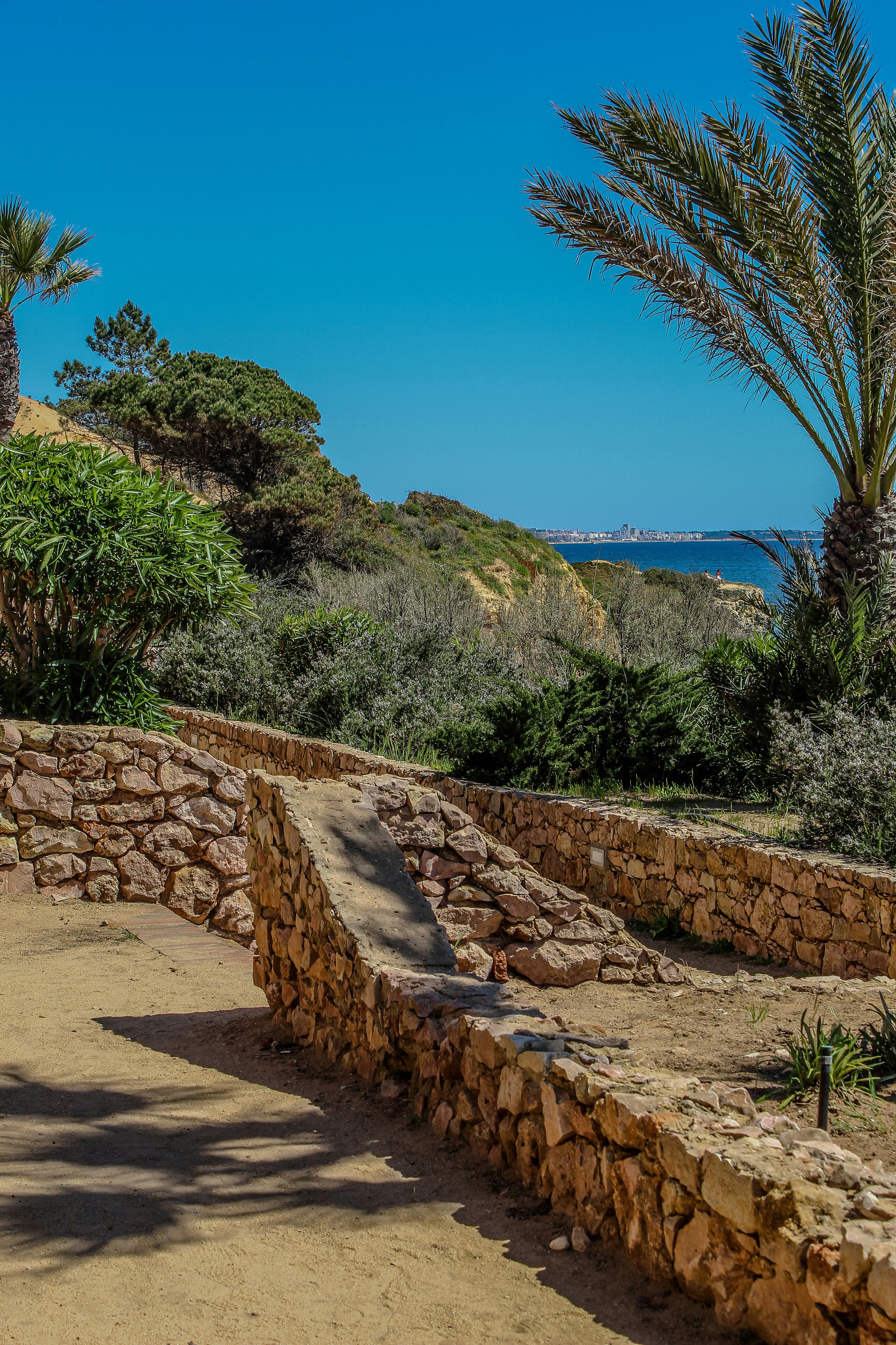 Terraced Mediterranean Pathway with Ocean vista
