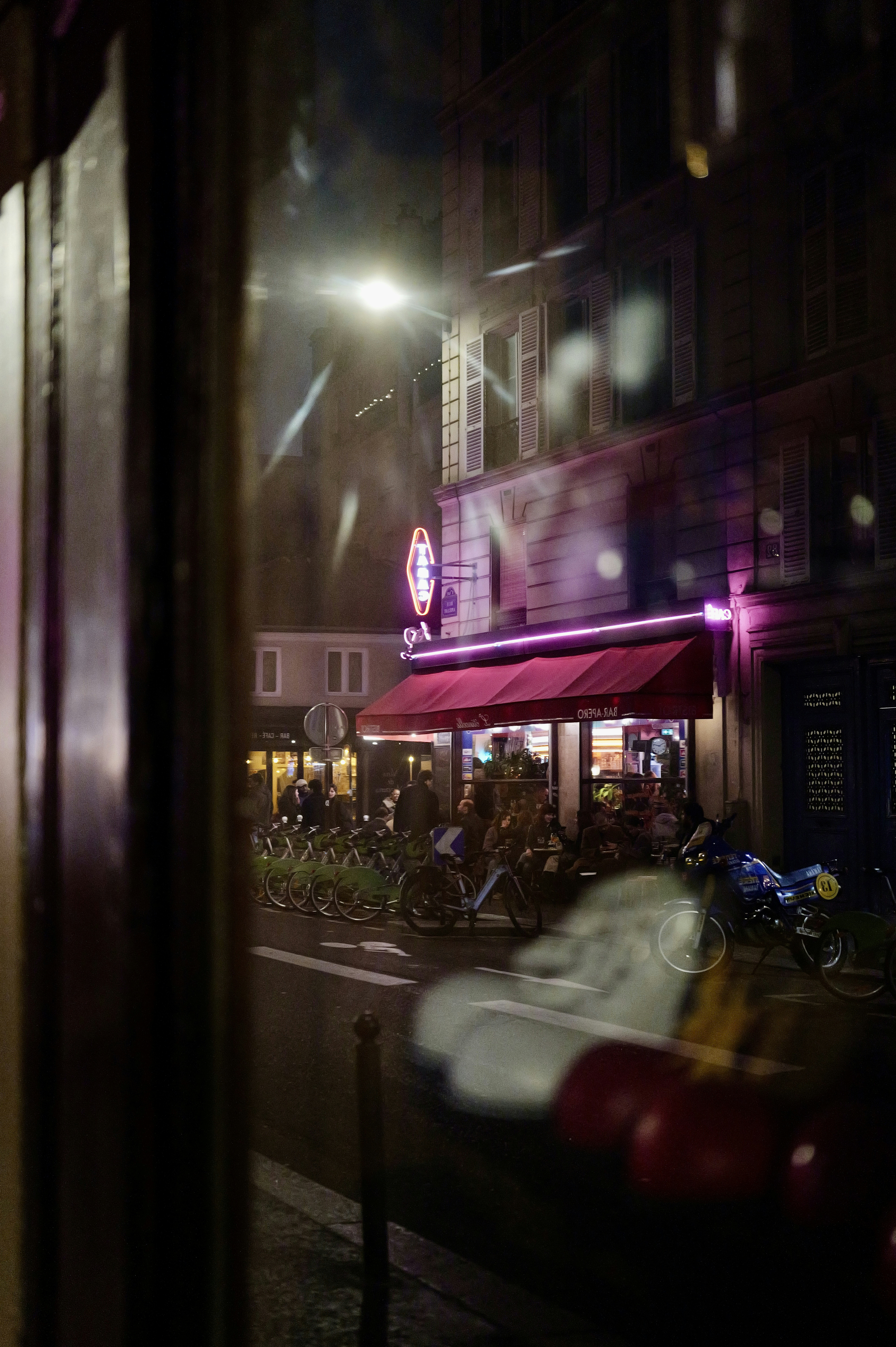 Neon On a Rainy Paris Street