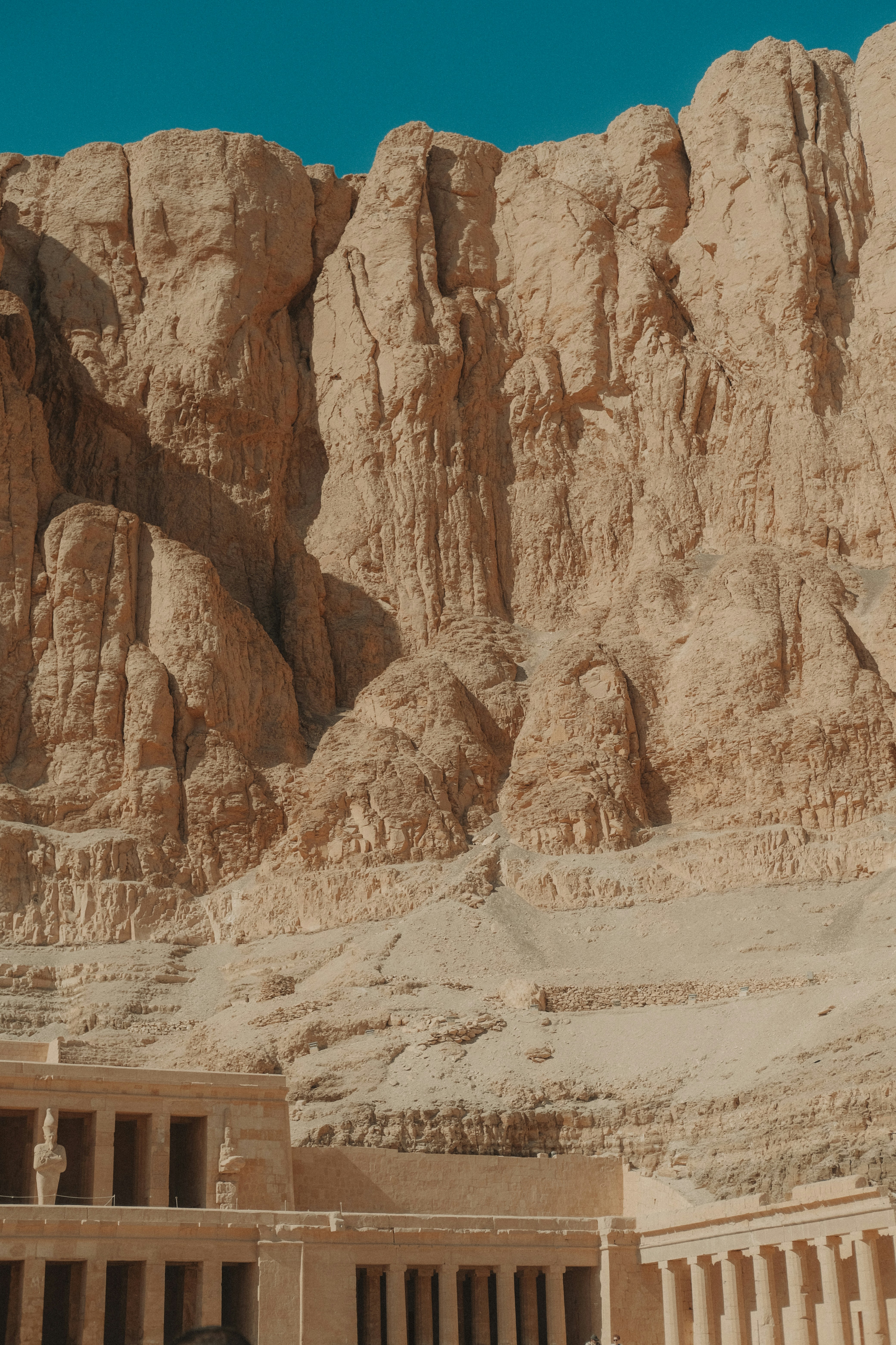 Ancient Carved Facade at the Desert Cliffs