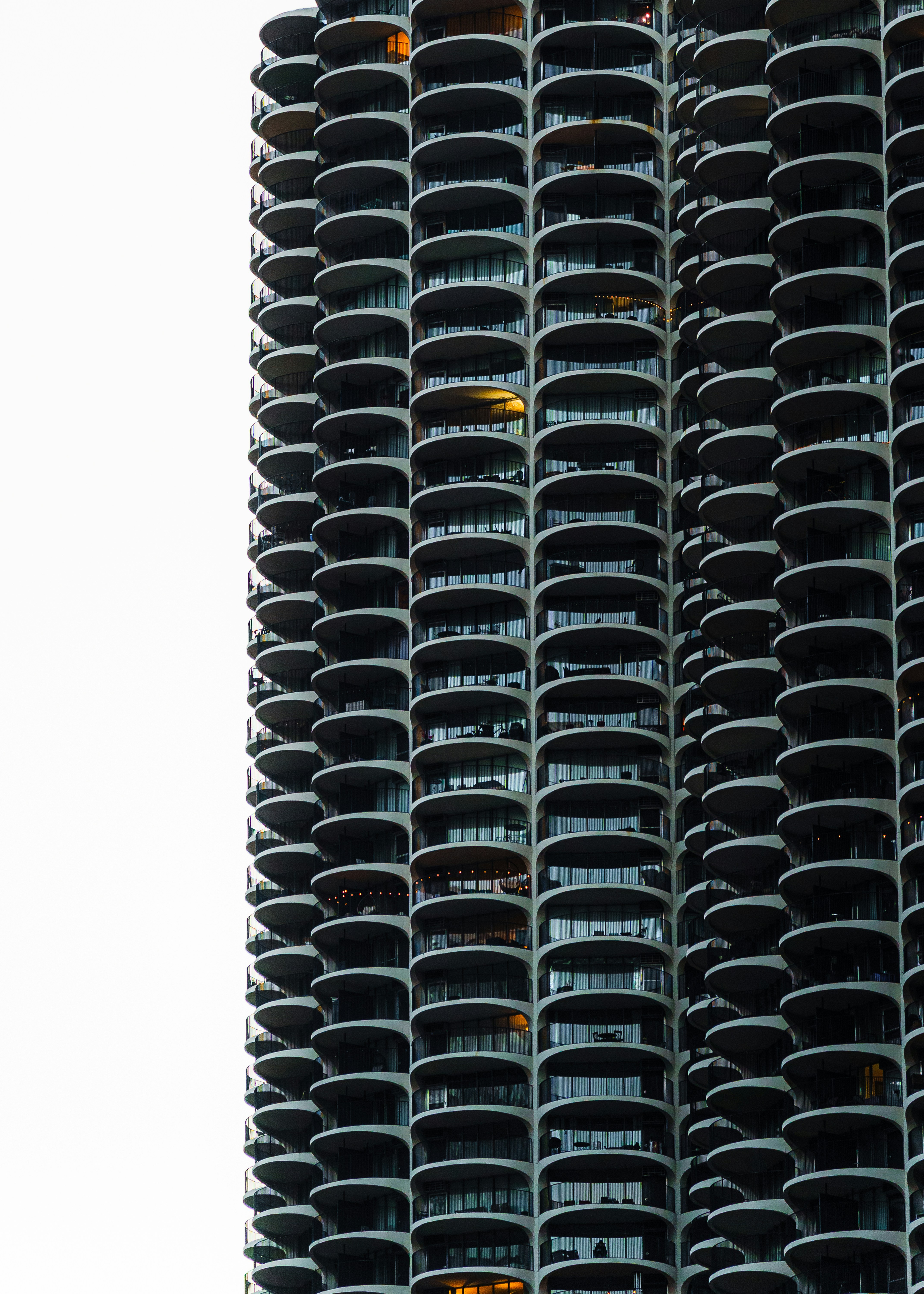 Vertical Tunnels: A Facade of Repeating Circles on a Skyscraper