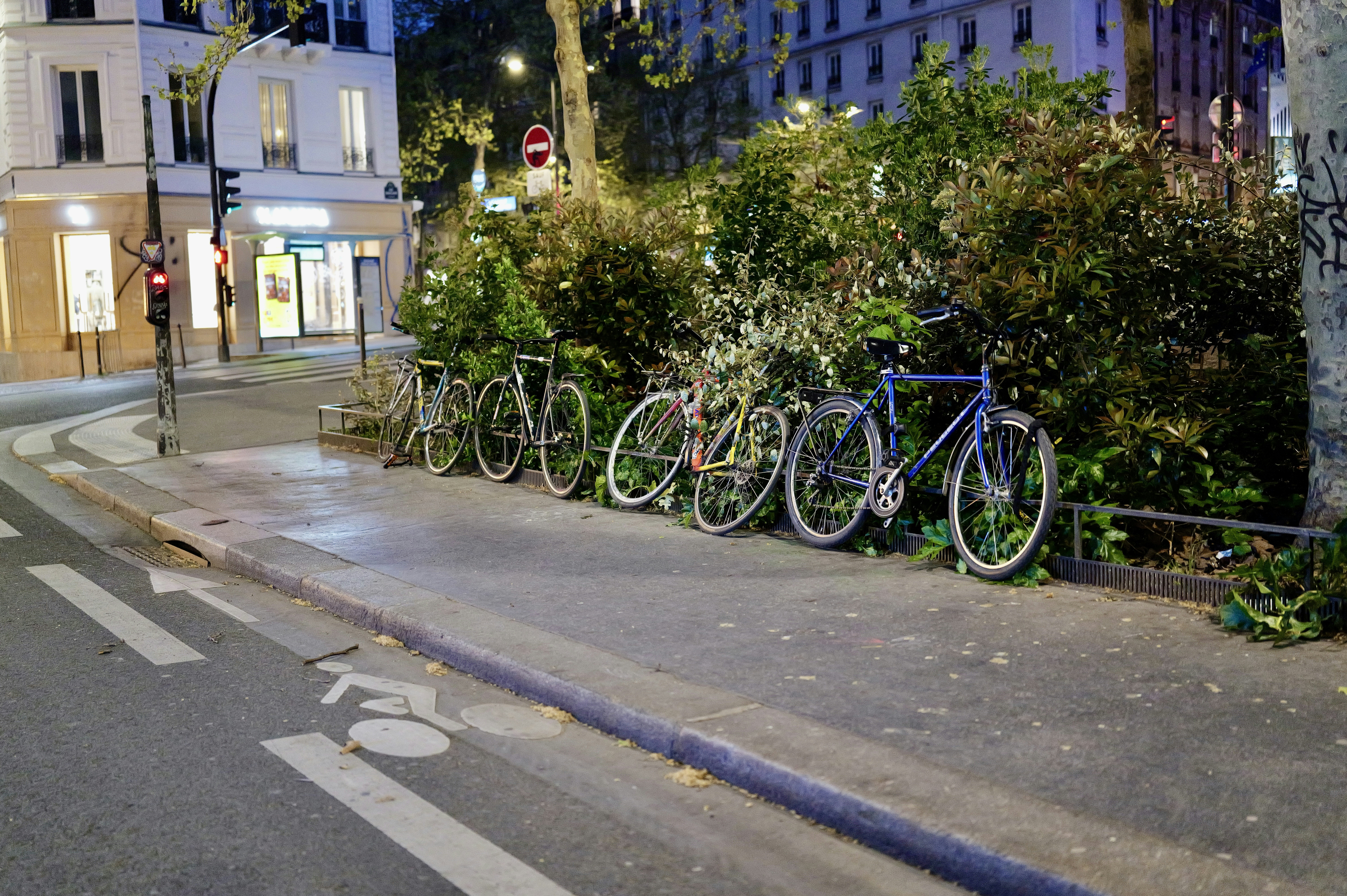 Evening Bicycles on an Urban Riverside