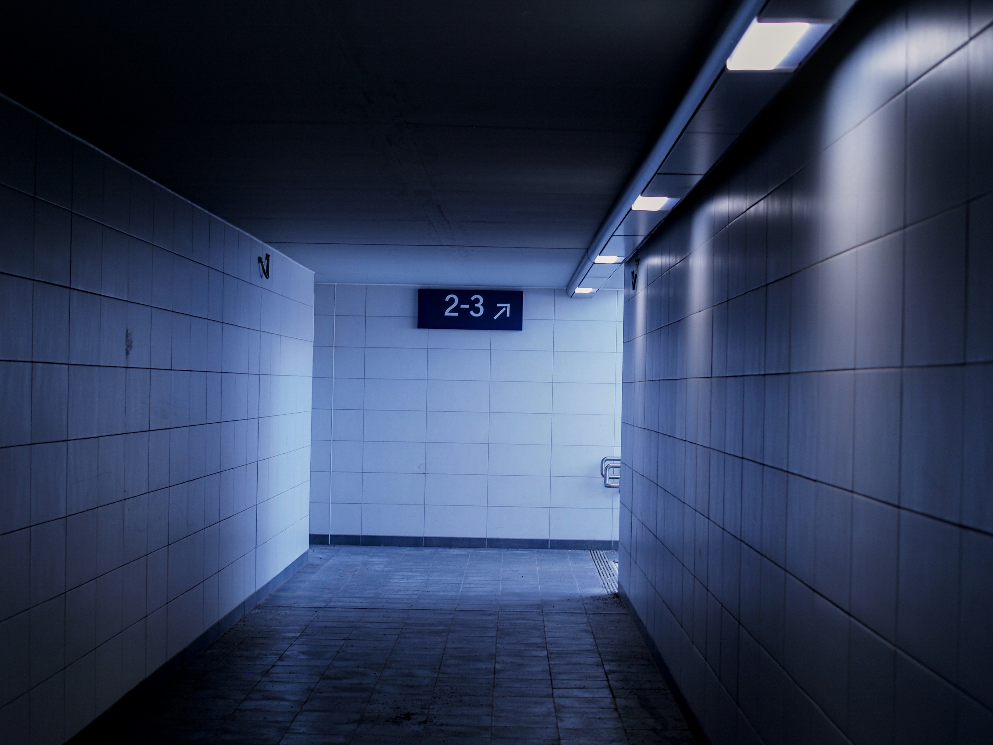 Neon-Cooled Corridor to Platform 2-3
