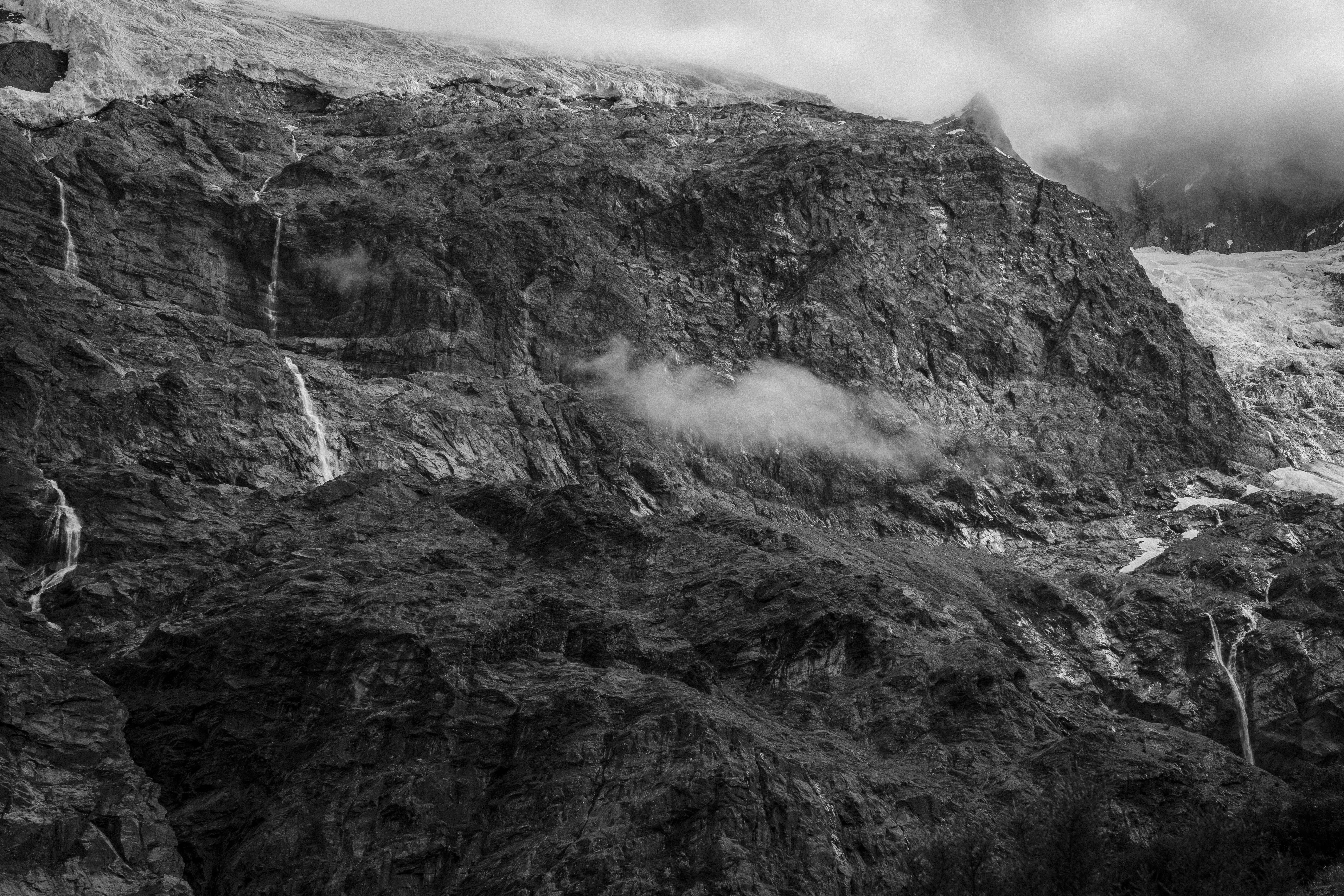 A Sea of Stone: Cliffside Textures in Monochrome