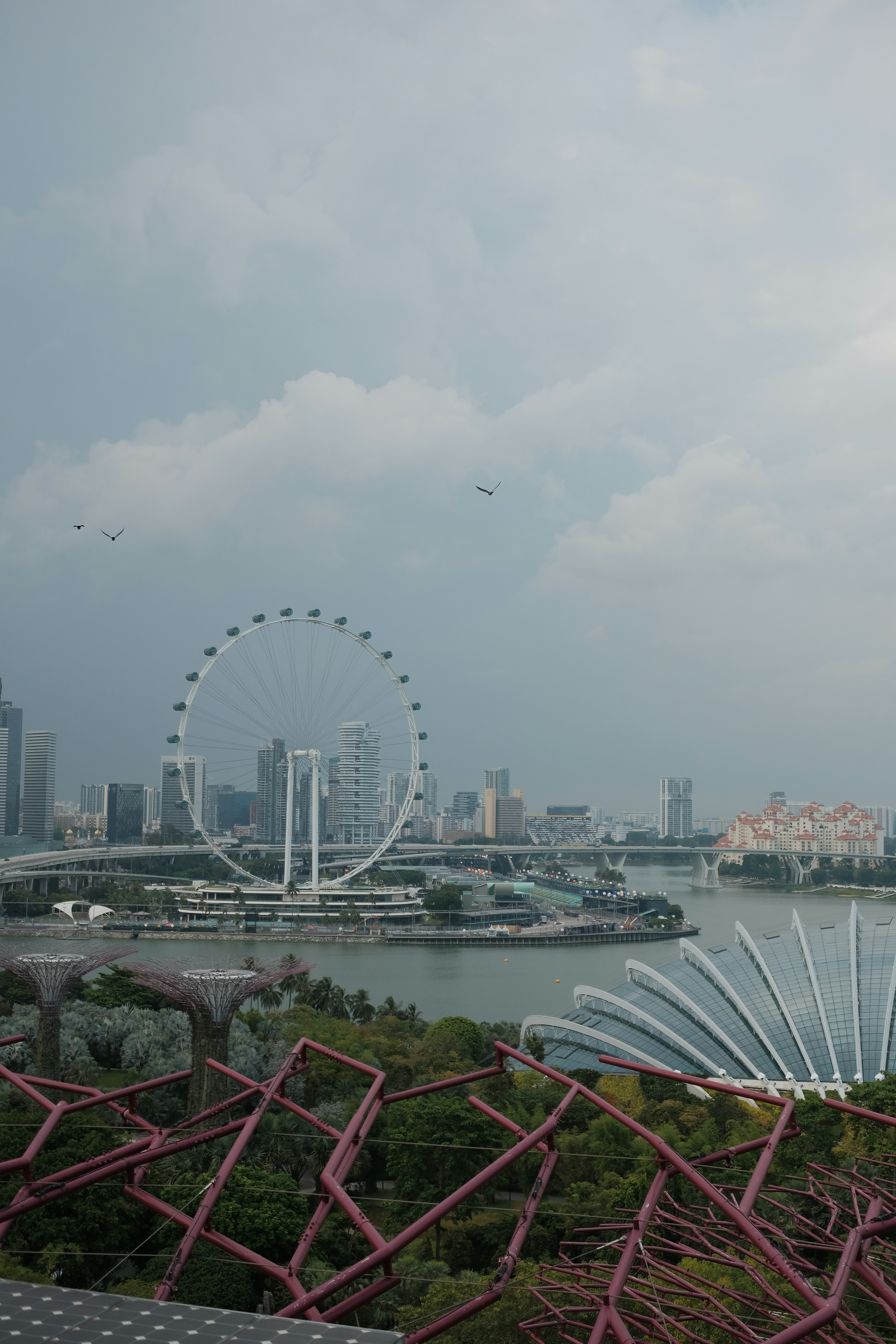 Skyline Under a Veil: The Singapore Eye and Waterfront