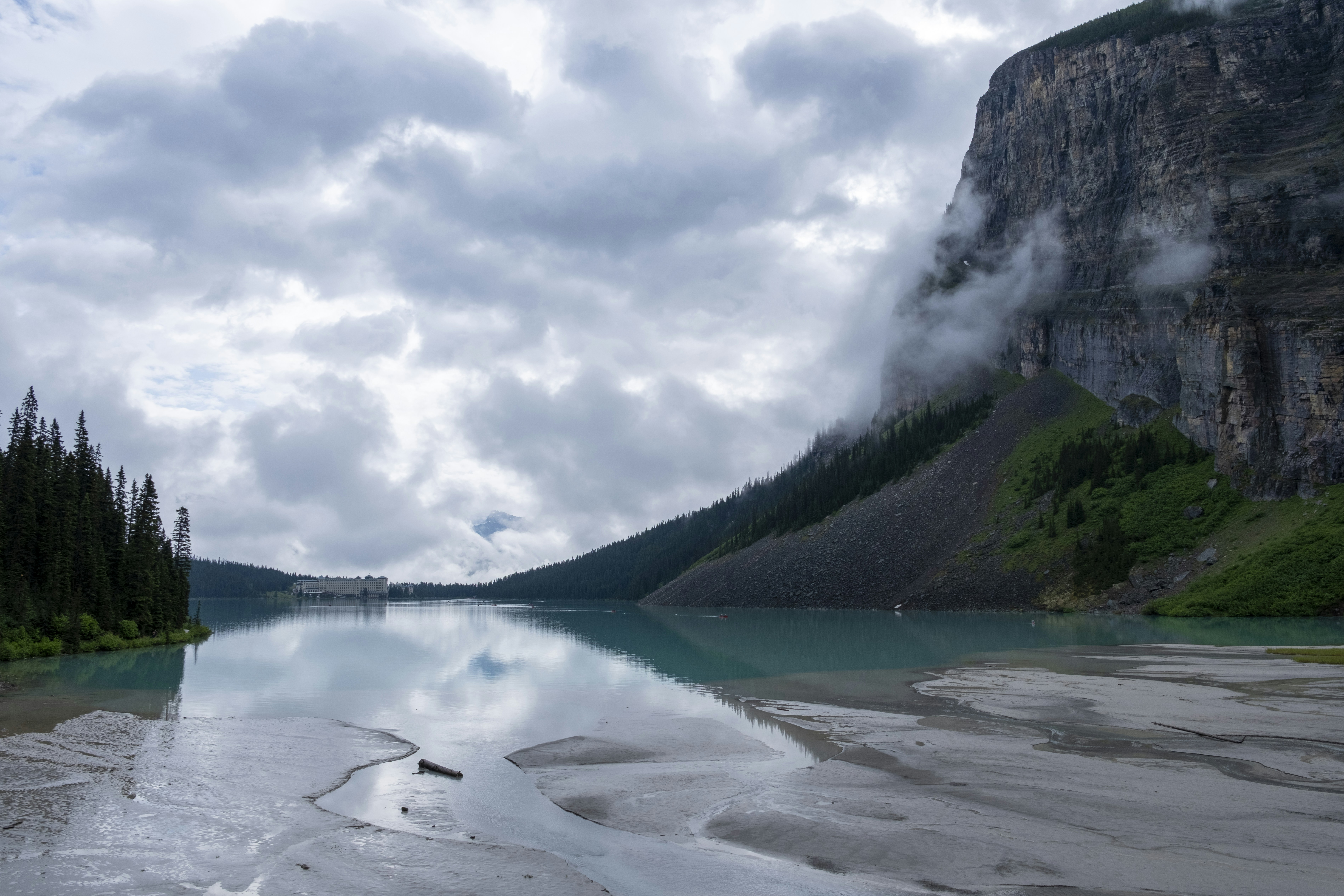 Mist over a Glacier Lagoon: Mirror of Rock and Sky