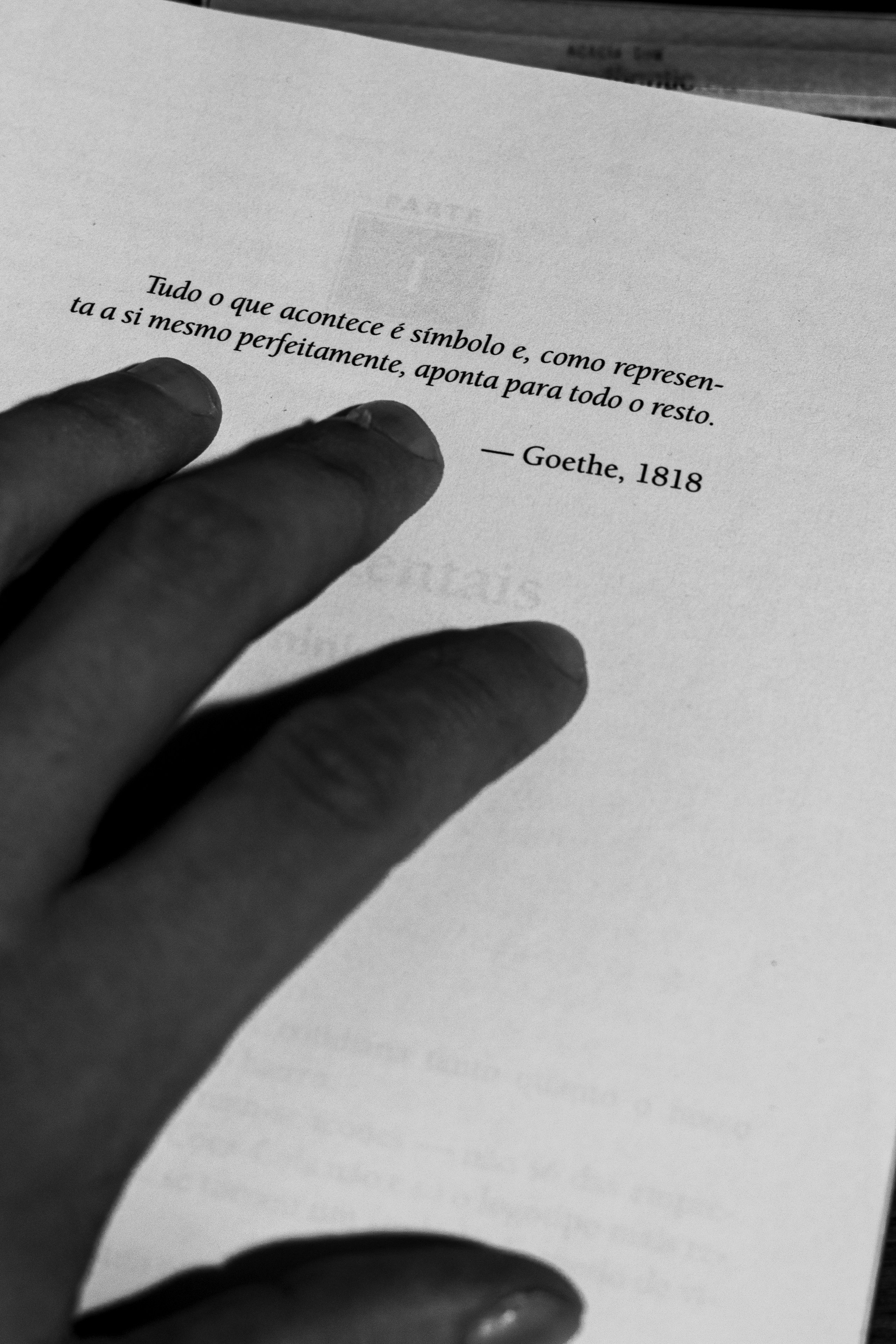 Fingers over a Quote: A Quiet Grant to the Page
