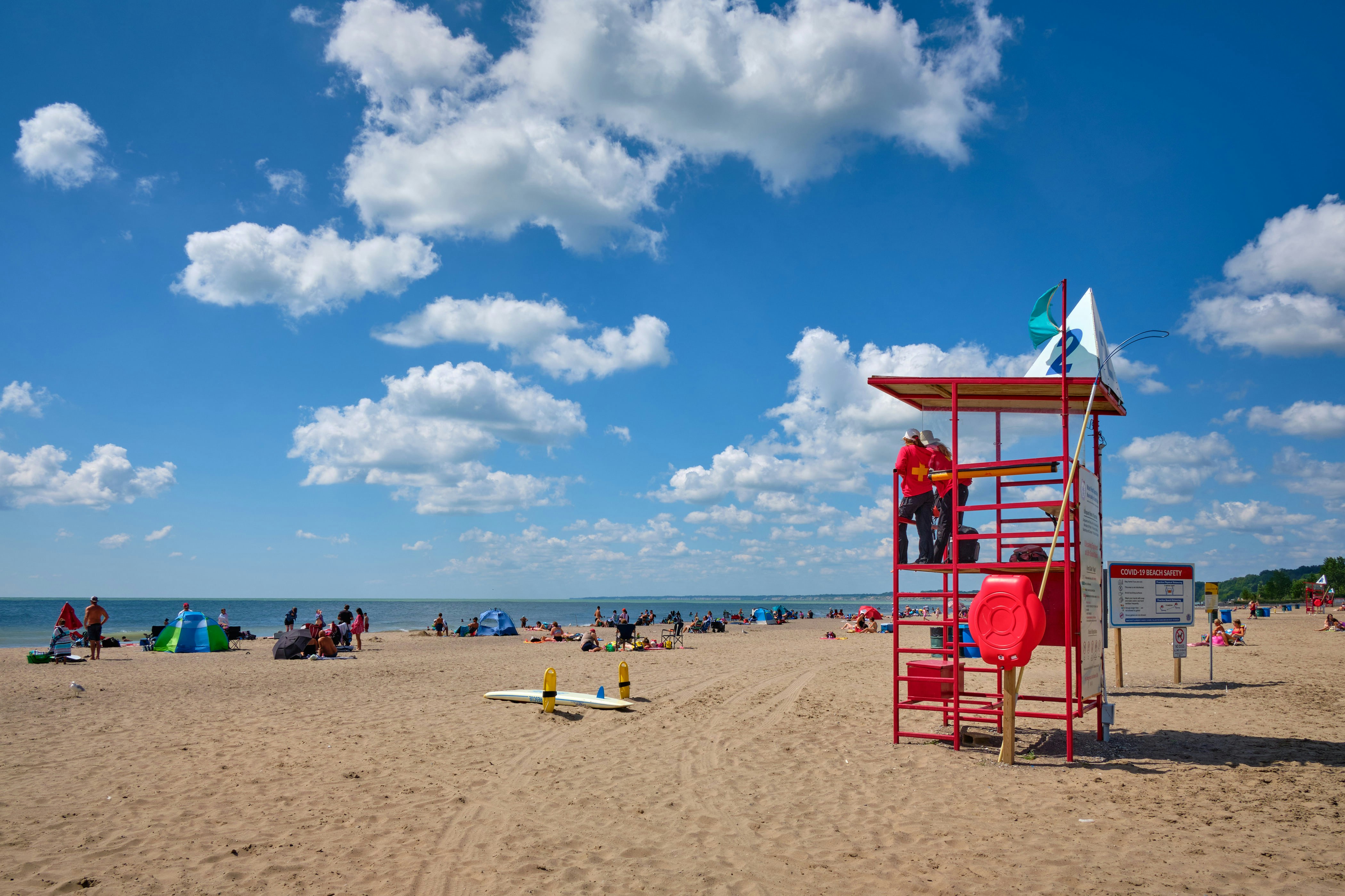 Lifeguard Tower at Noon: A Busy Shoreline