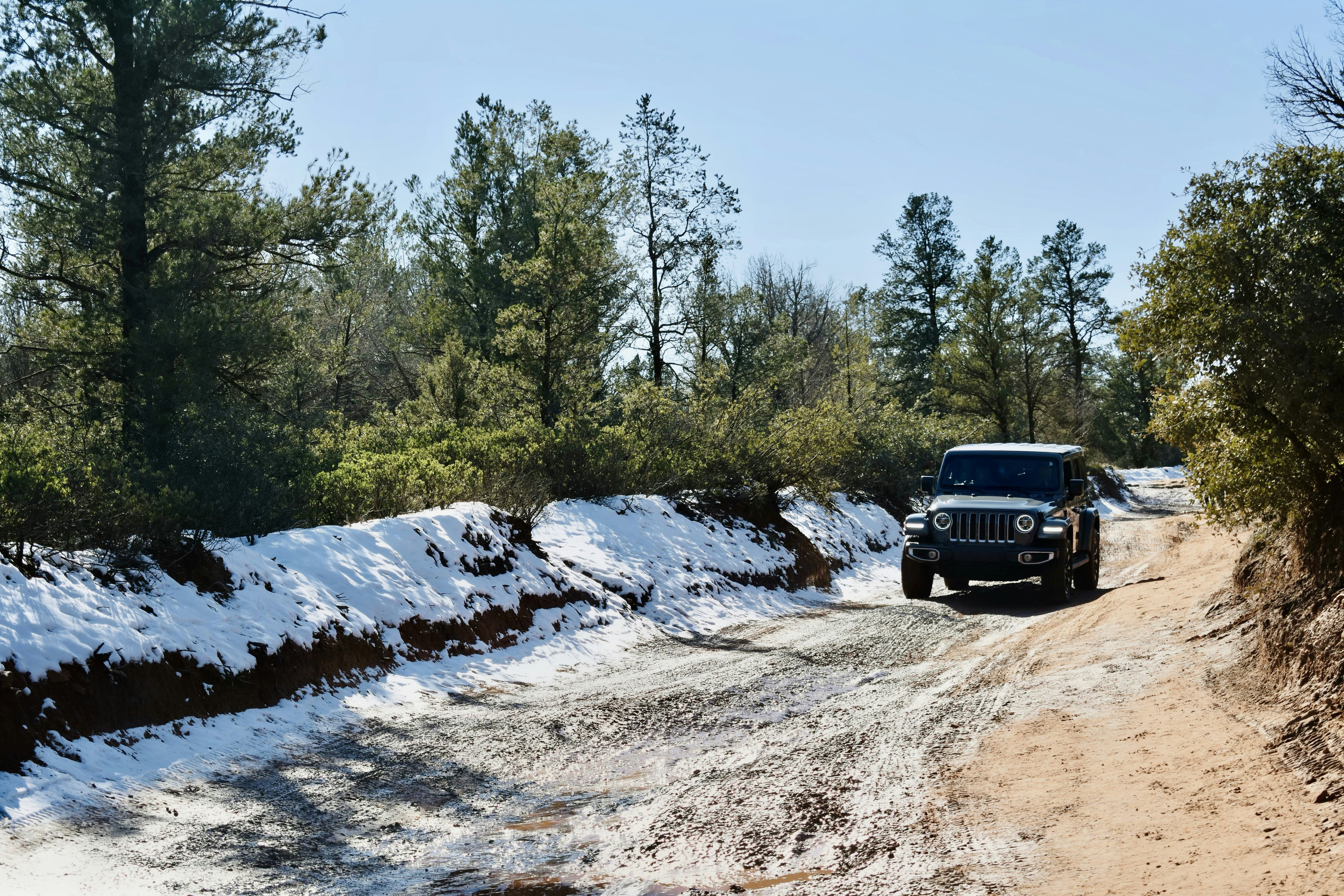 Snow-Splashed Dirt Road Expedition