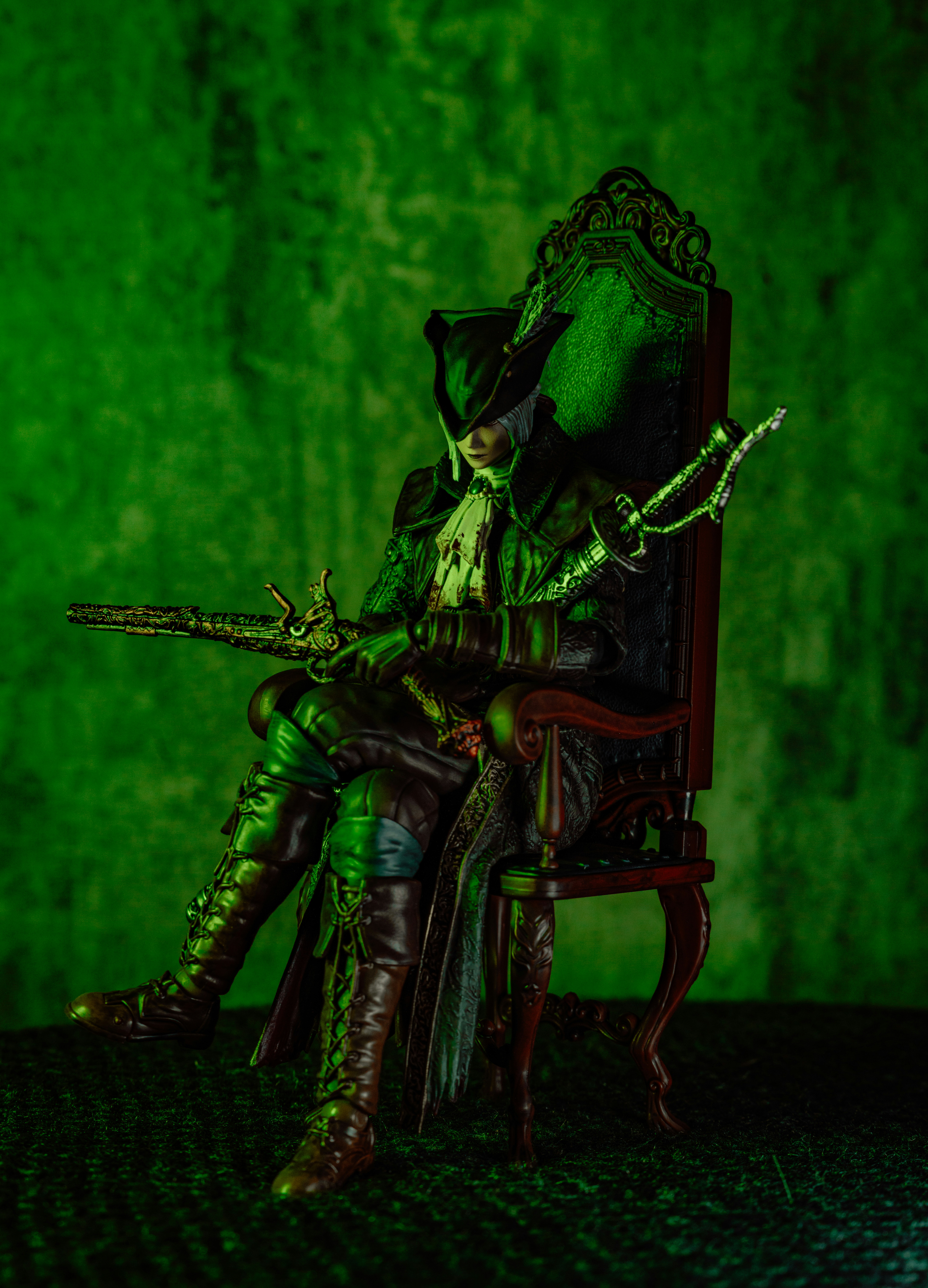 Dark Royalty: A Hooded Archer Reigns in Green Velvet