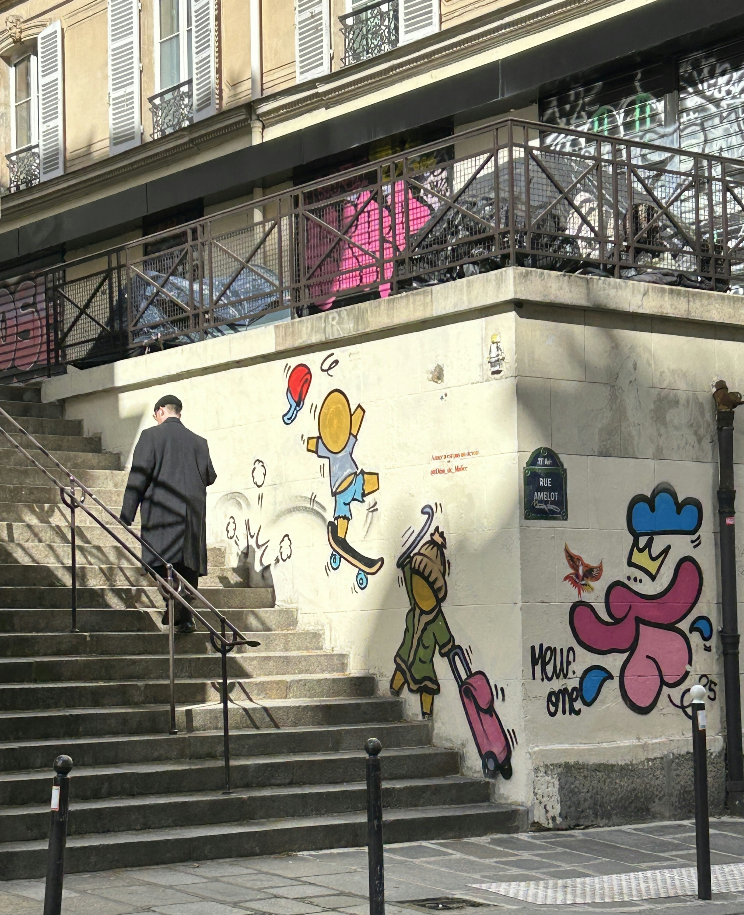 Skater in Spray-Painted Street Scene