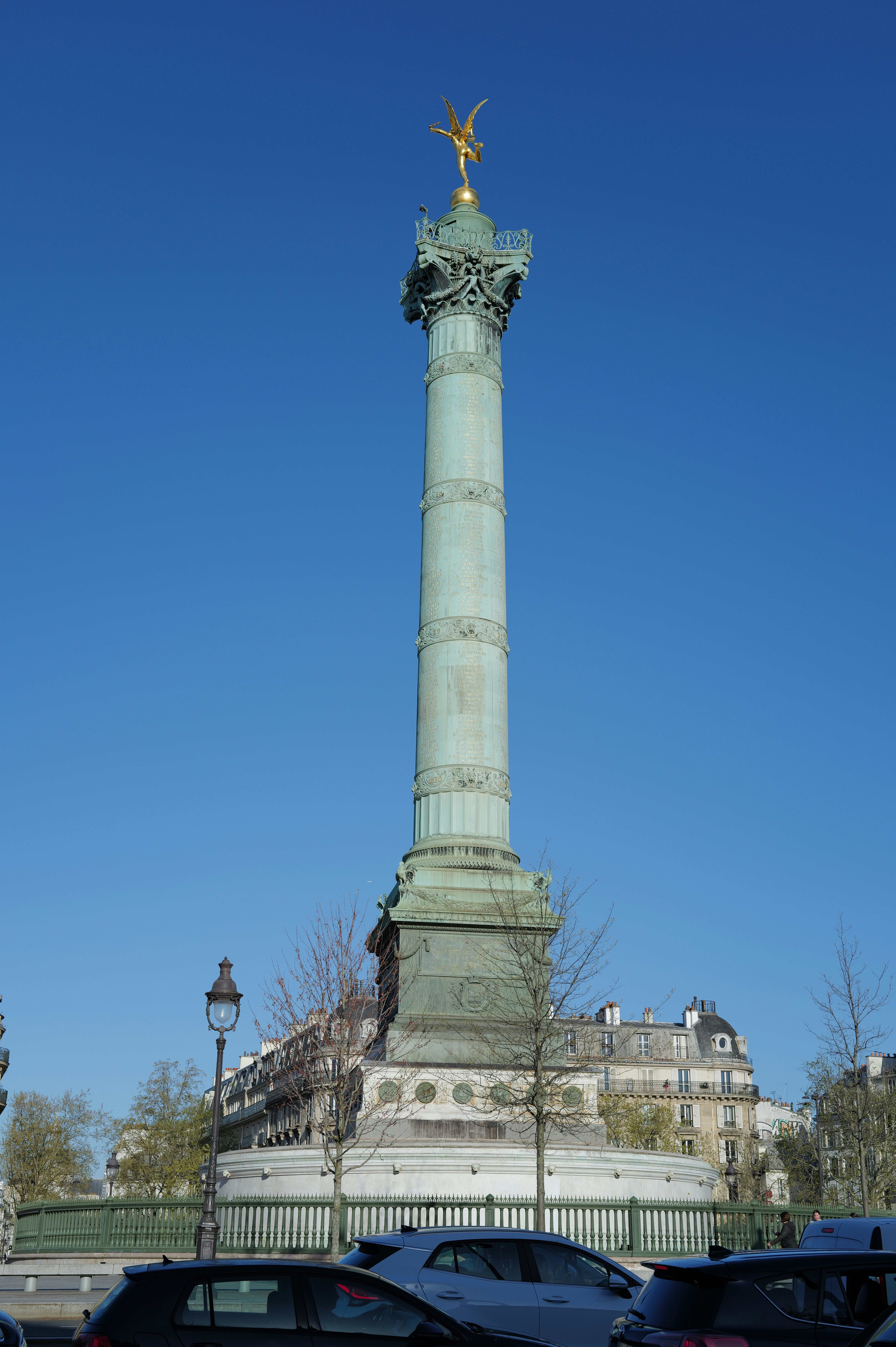 The Tall Victory Column Standing Against a Clear Sky