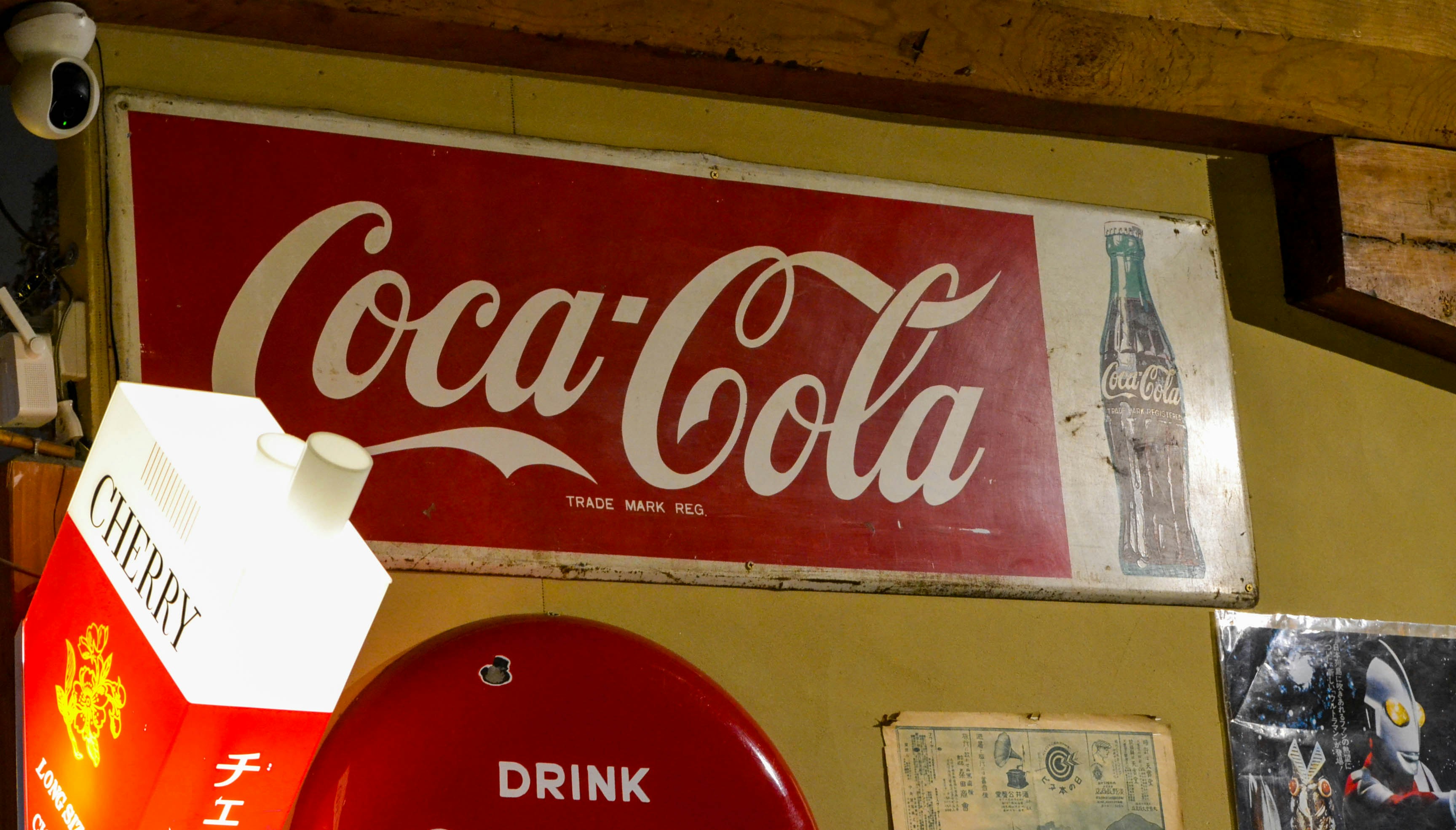 Retro Neon Stillness Under Coca-Cola Sign