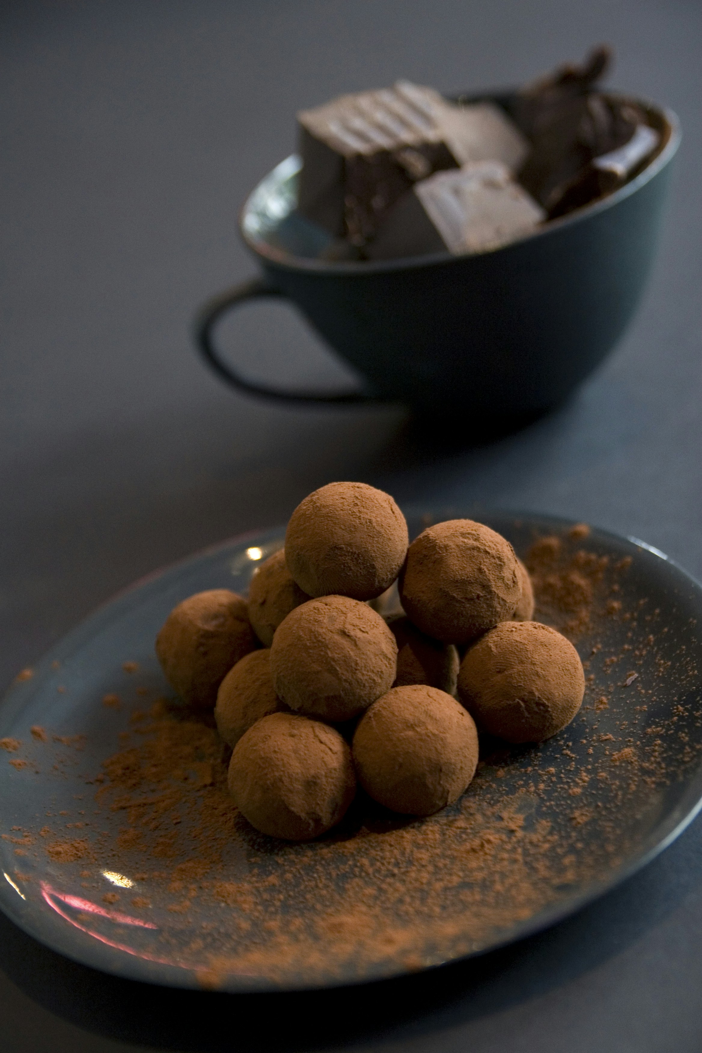 Velvet Truffle Tower on a Cocoa Mist Plate