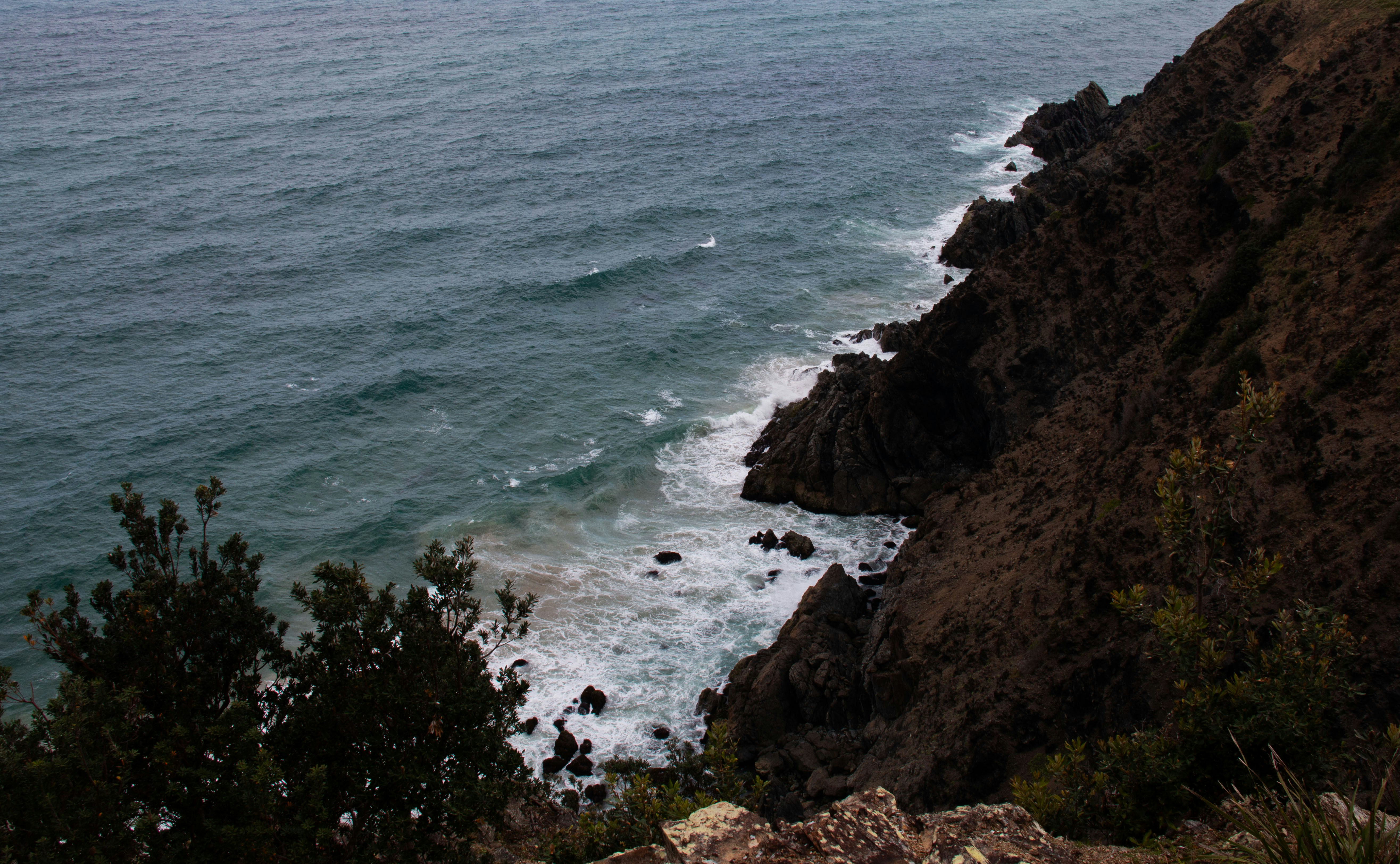 Cliffside Verge Meeting the Sea under Quiet Skies