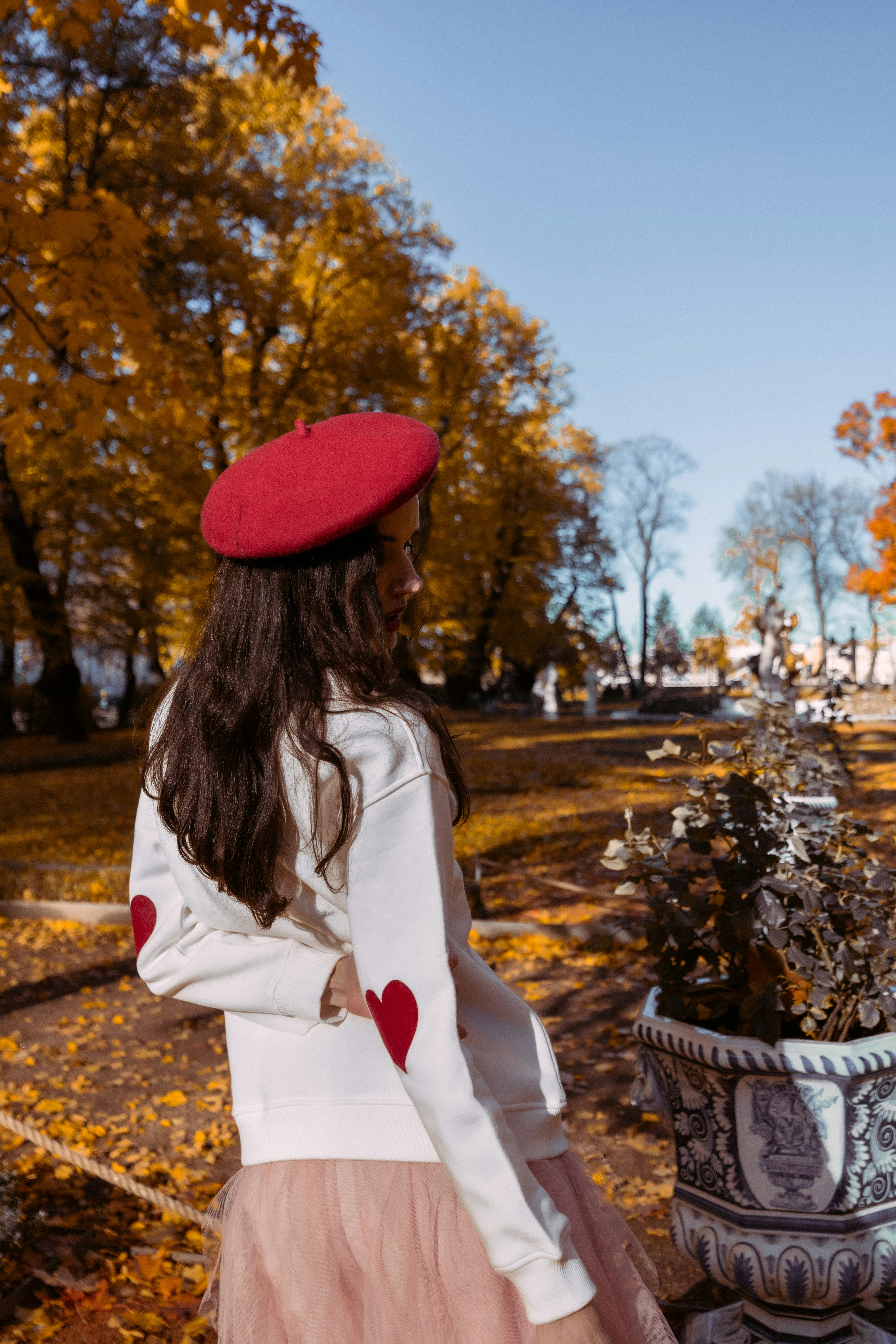 Red Beret in Autumn Echoes