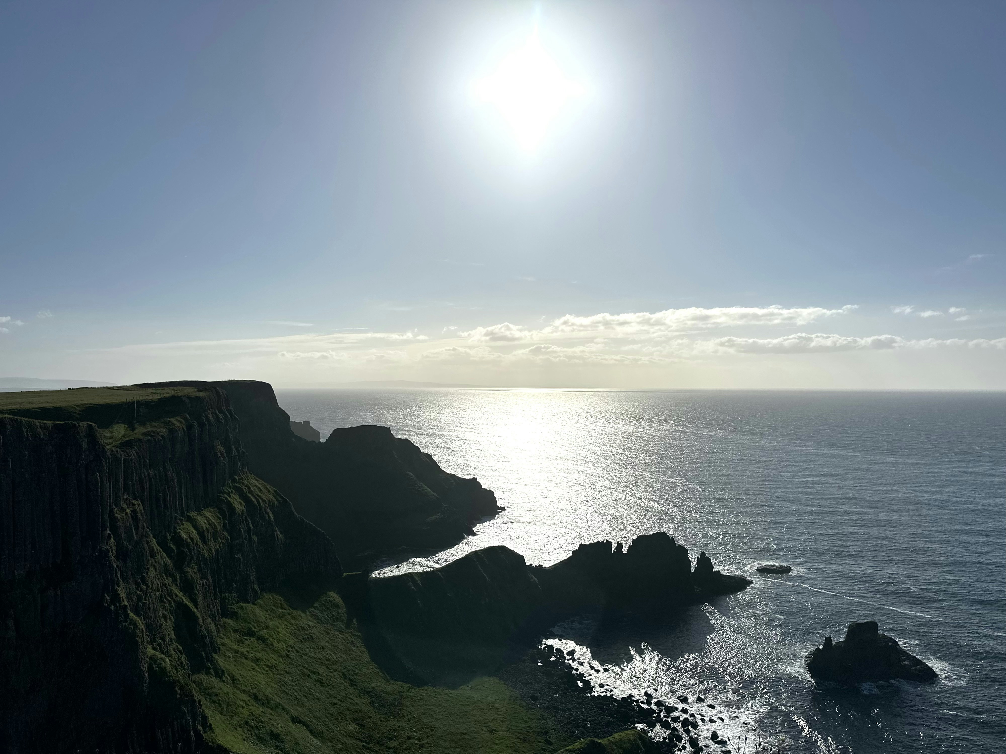 Sunlit Cliffs Over Quiet Ocean